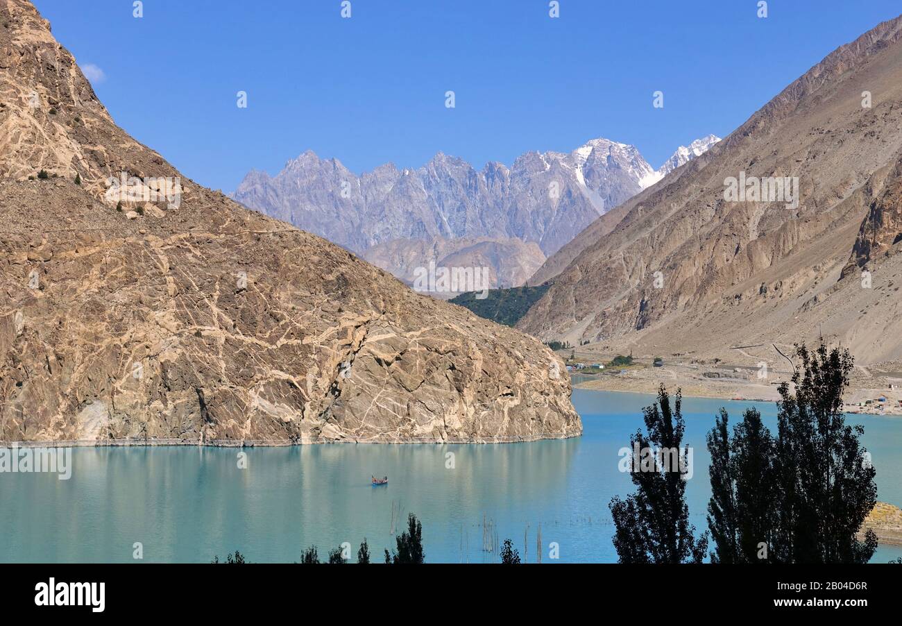 Attabad Lake a lake in Gojal Valley, Hunza, Gilgit Baltistan in the ...