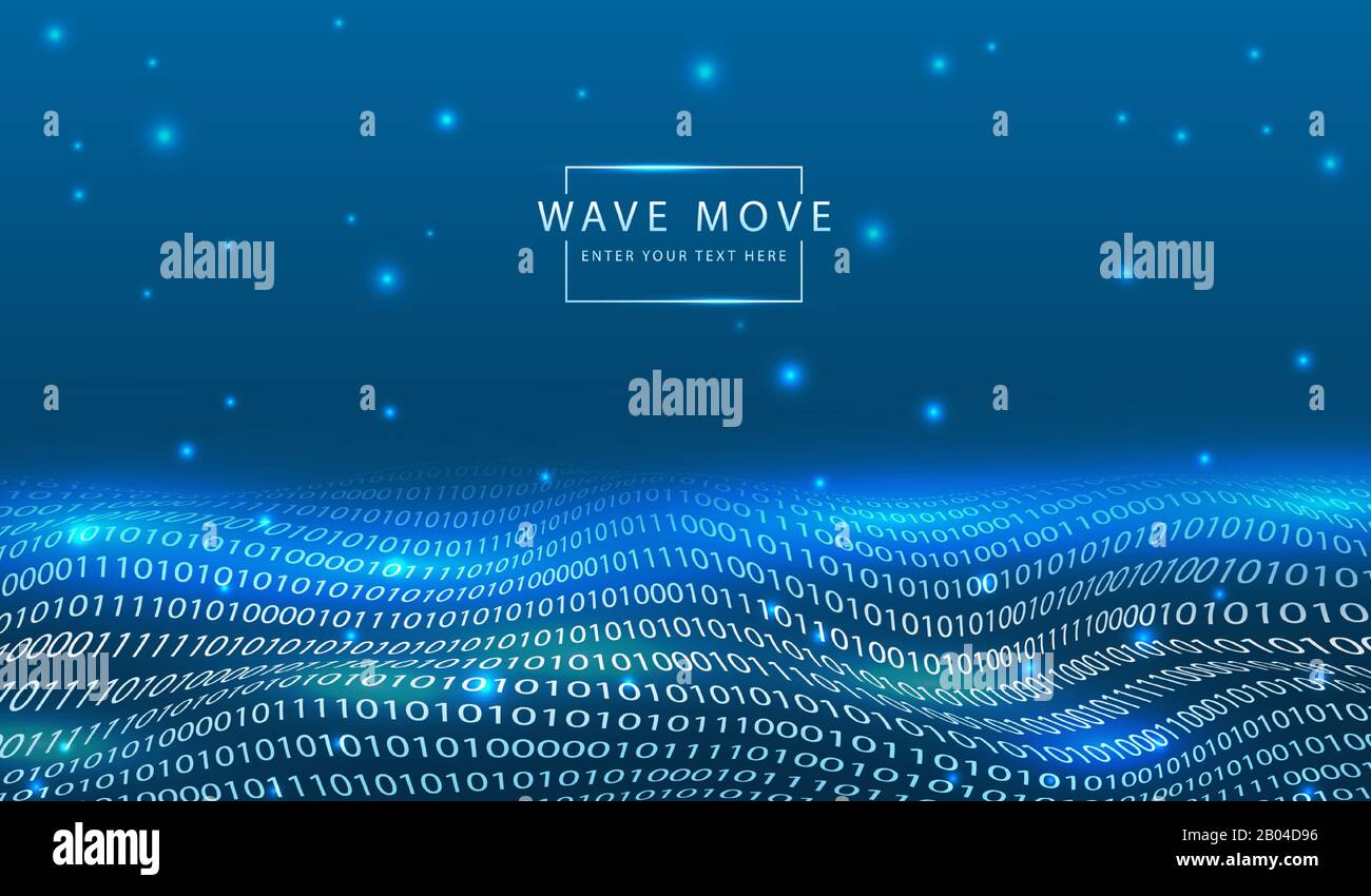 Abstract technology background dyanmic warp wave line 3d grid ground ...