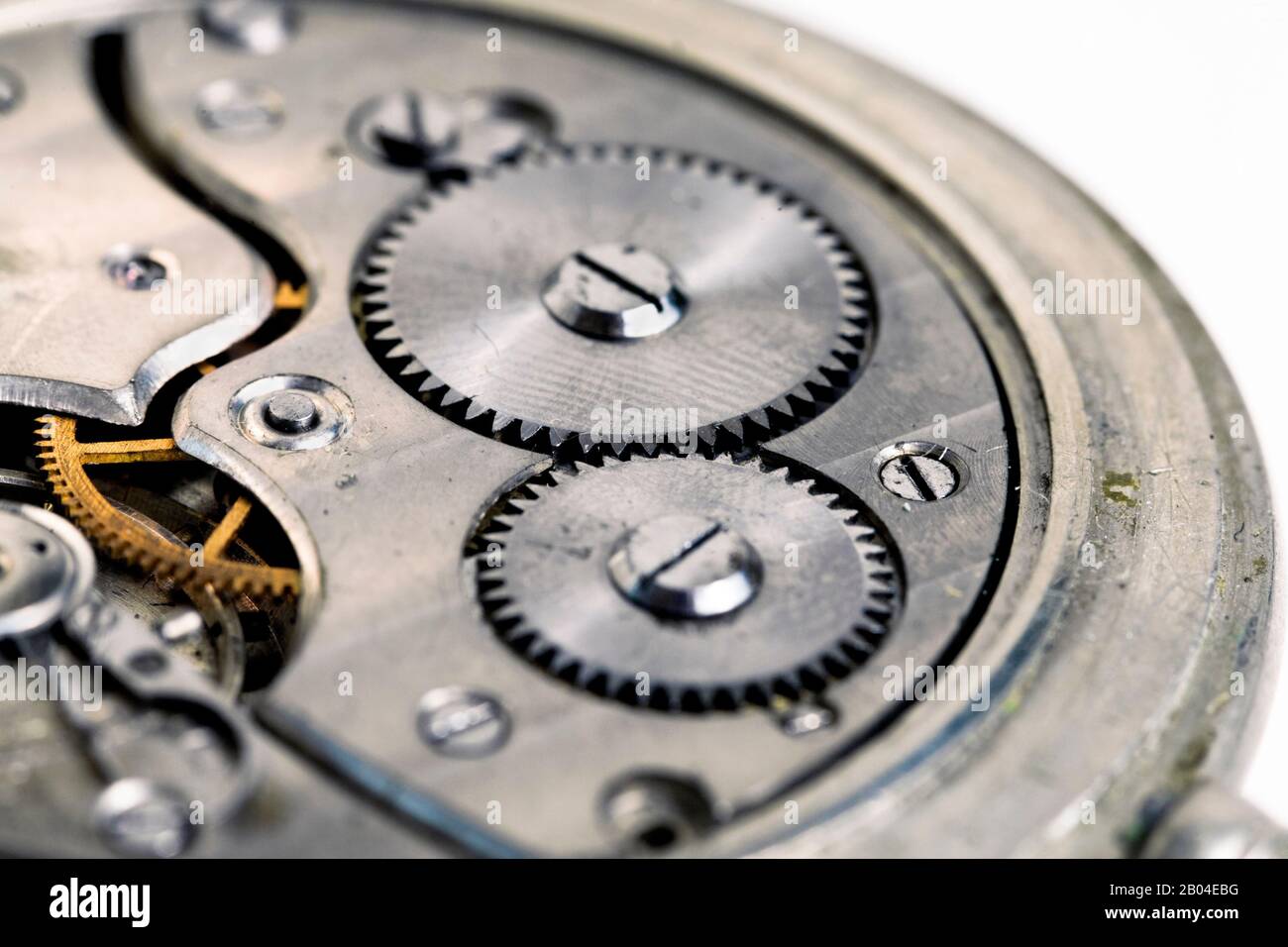 Interior of an old pocket watch Stock Photo - Alamy