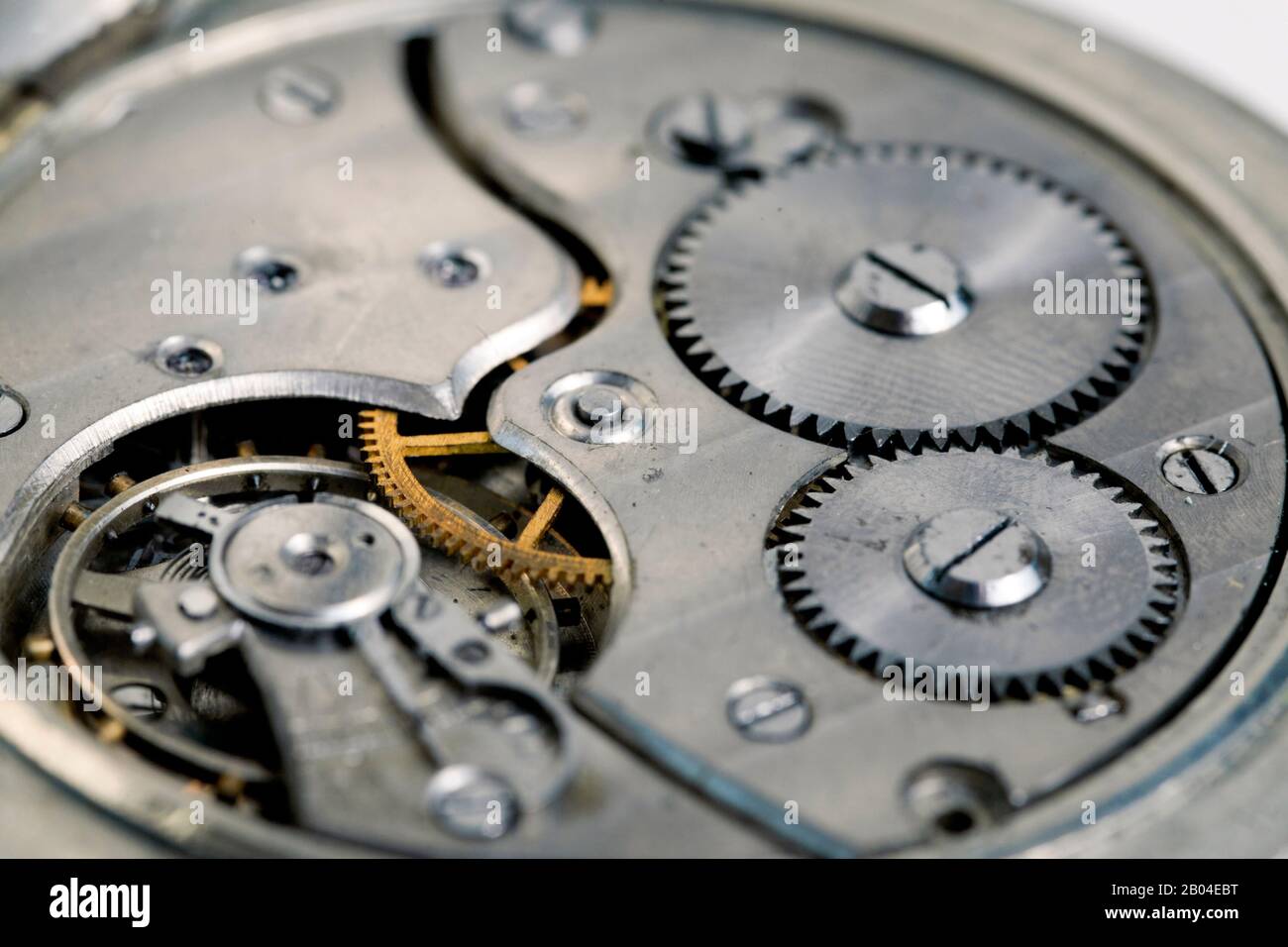 Interior of an old pocket watch Stock Photo - Alamy
