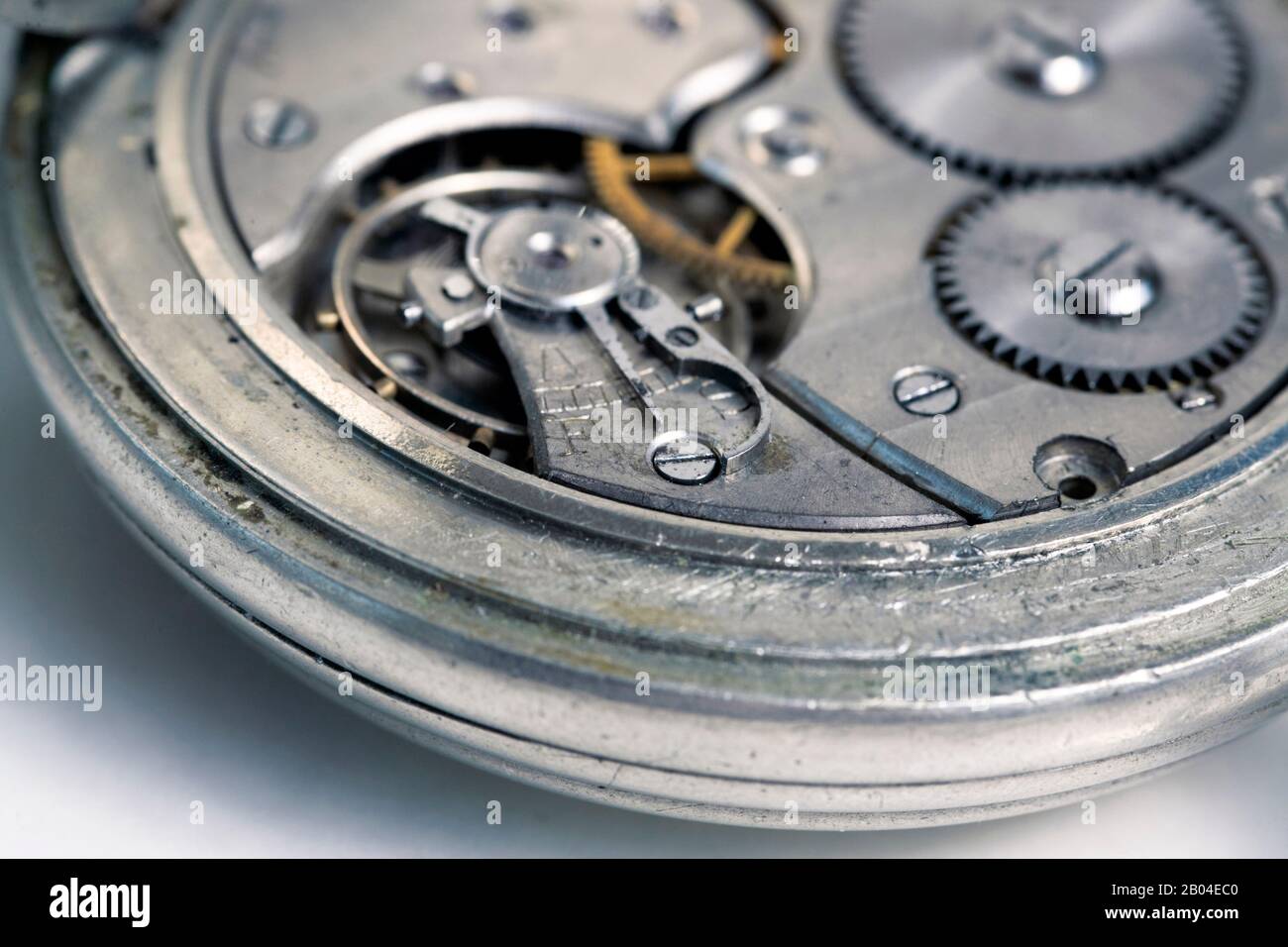 Interior of an old pocket watch Stock Photo - Alamy