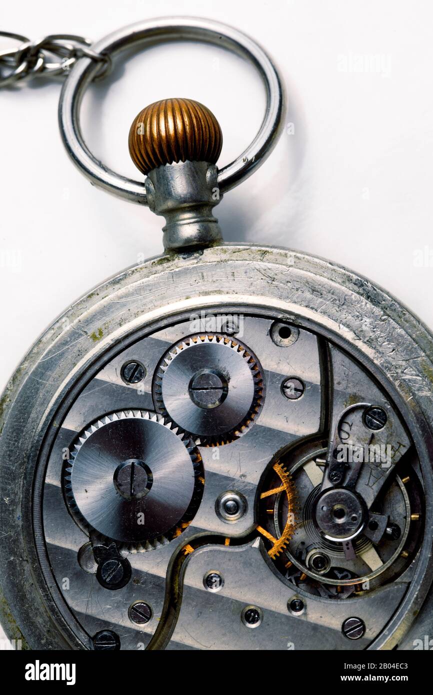 Interior of an old pocket watch Stock Photo - Alamy