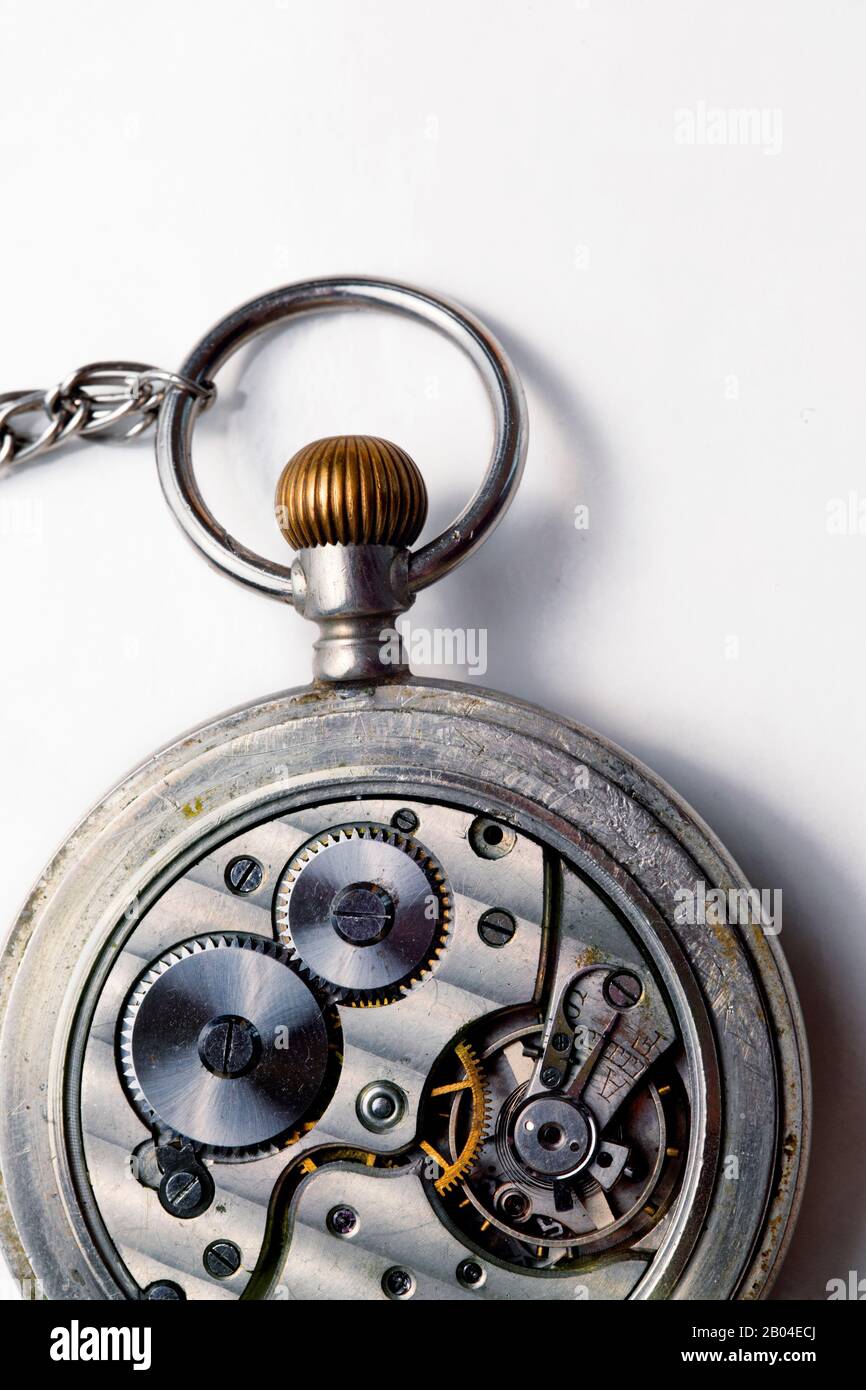 Interior of an old pocket watch Stock Photo - Alamy