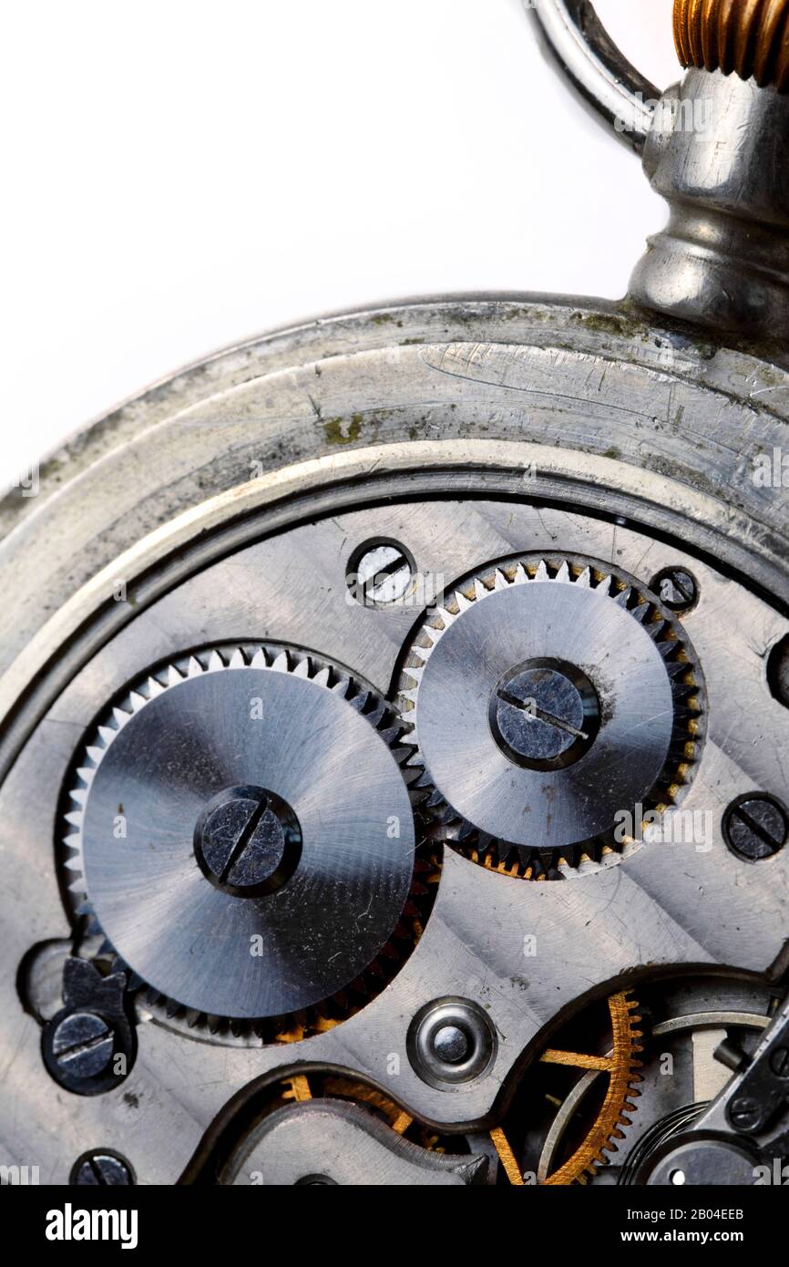 Interior of an old pocket watch Stock Photo - Alamy