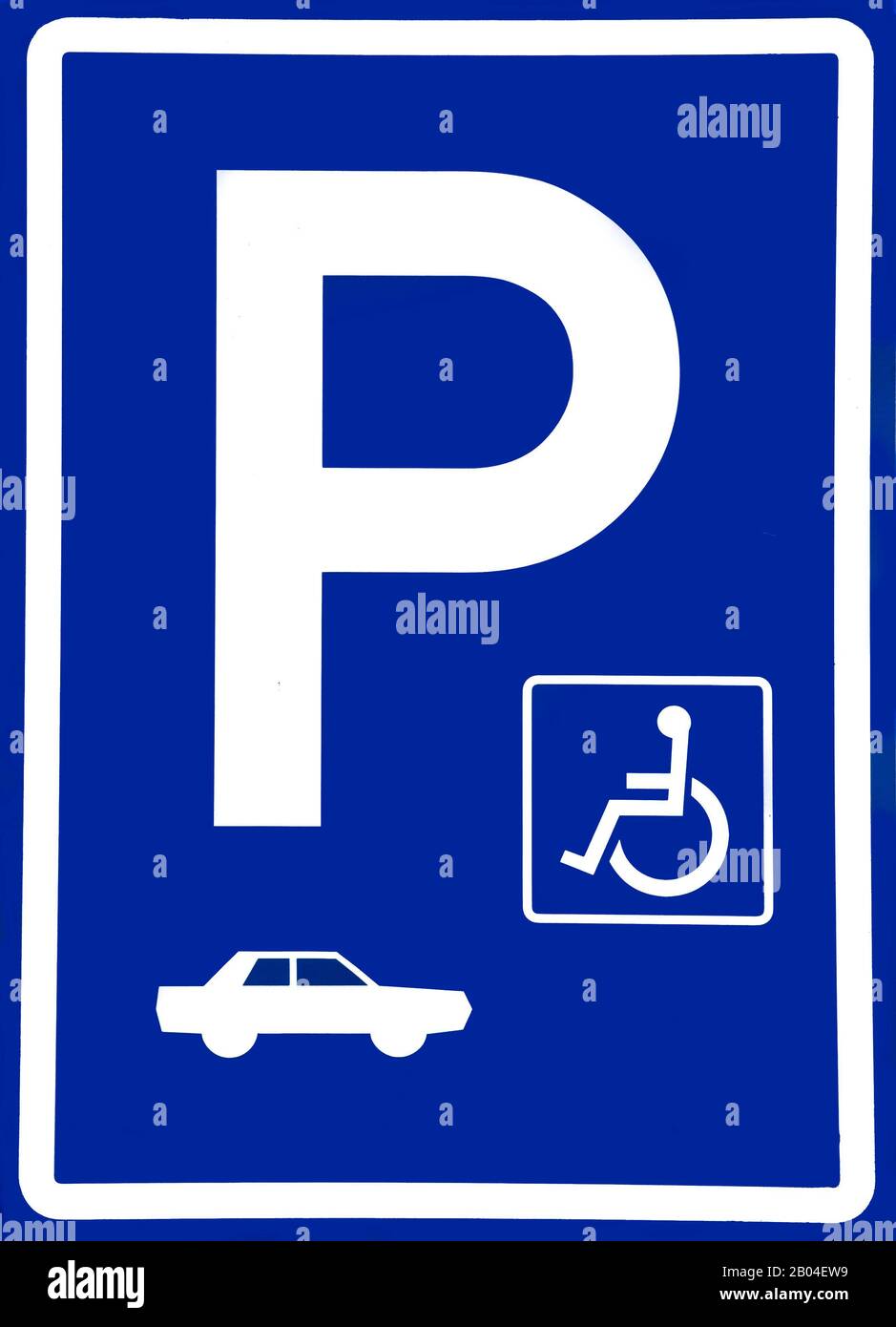 Parking sign with pictograms for car and disabled person Stock Photo ...