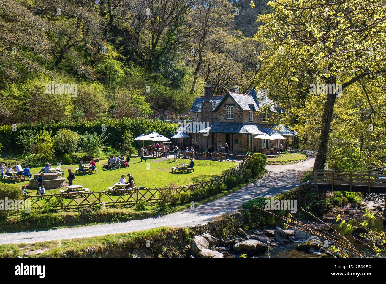 National Trust Watersmeet Tea Room Exmoor Stock Photo - Alamy