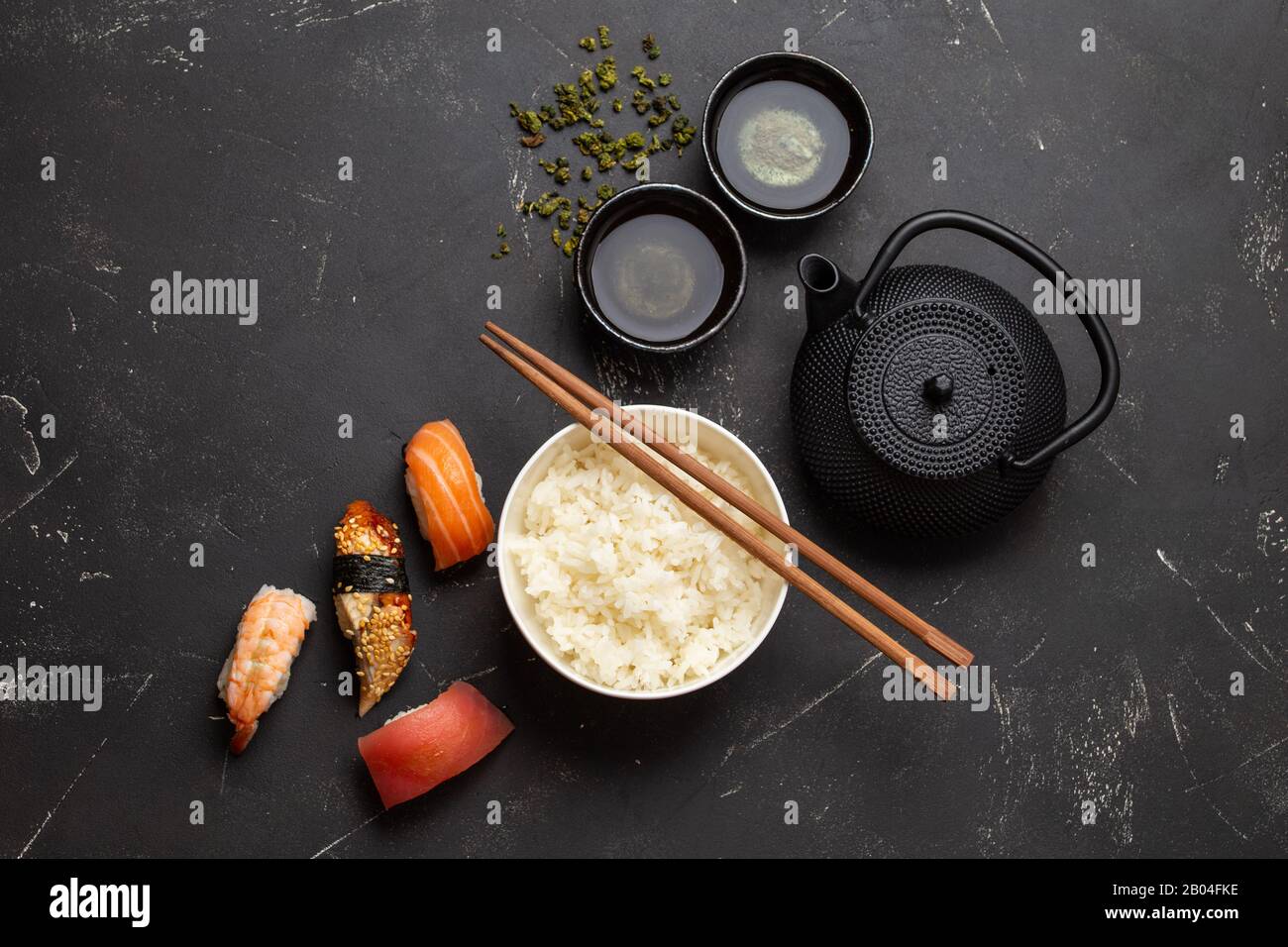 Japanese dishes set Stock Photo - Alamy