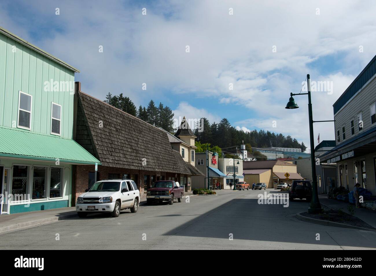Main street of Wrangell city on Wrangell Island, Tongass National ... Main street of Wrangell city on Wrangell Island, Tongass National ...