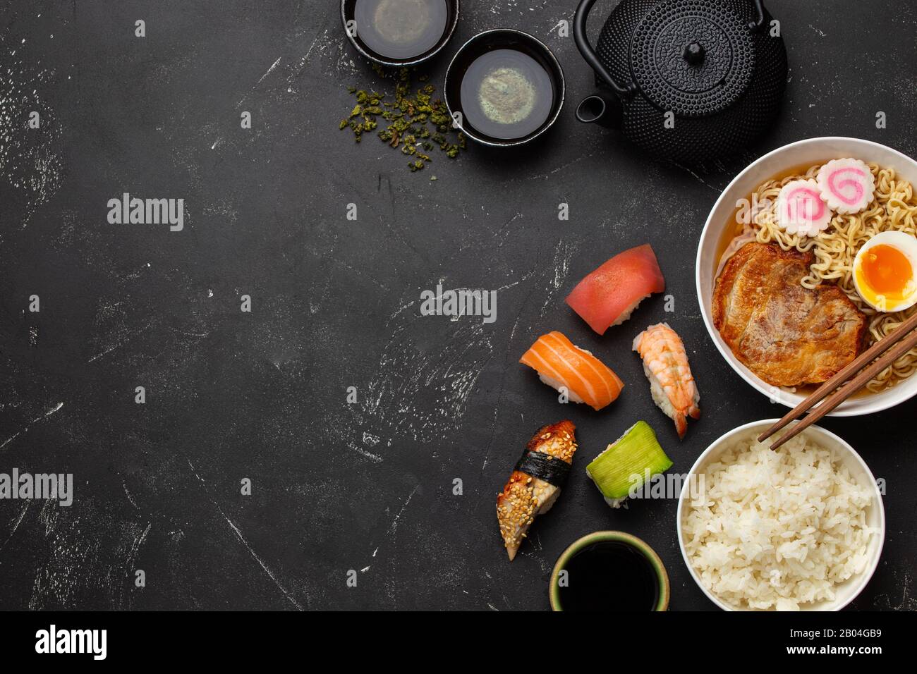 Japanese dishes set Stock Photo - Alamy