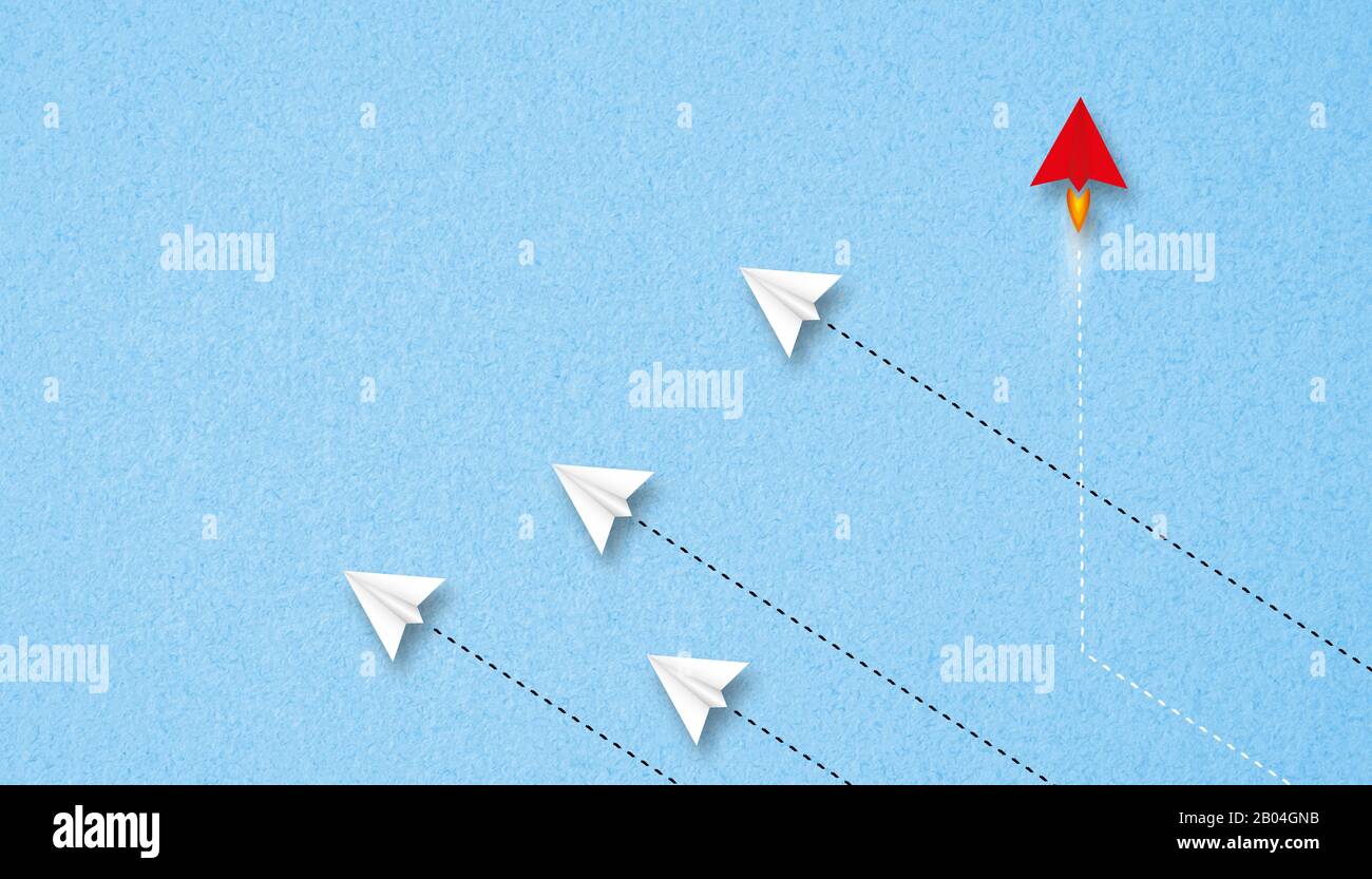 little airplanes and a red one symbolizing a different approach on ...
