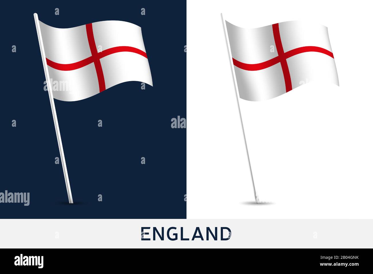 England vector flag. Waving national flag of England isolated on white ...