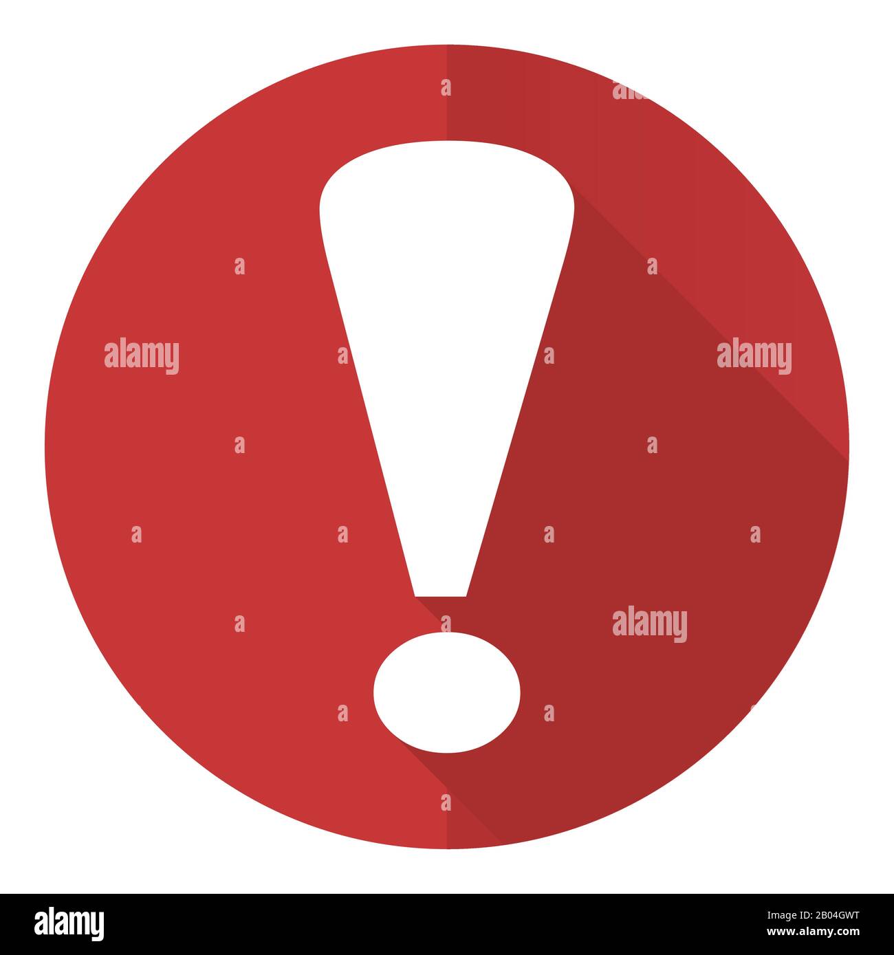 Flat design red round warning vector icon Stock Vector Image & Art - Alamy