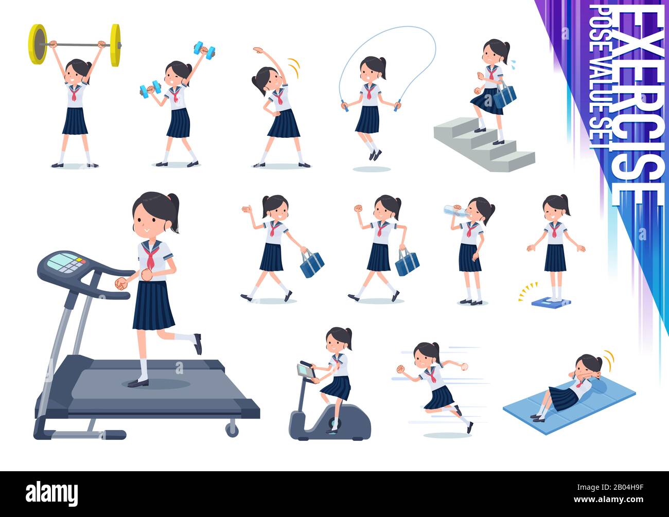 A set of women on exercise and sports.There are various actions to move ...