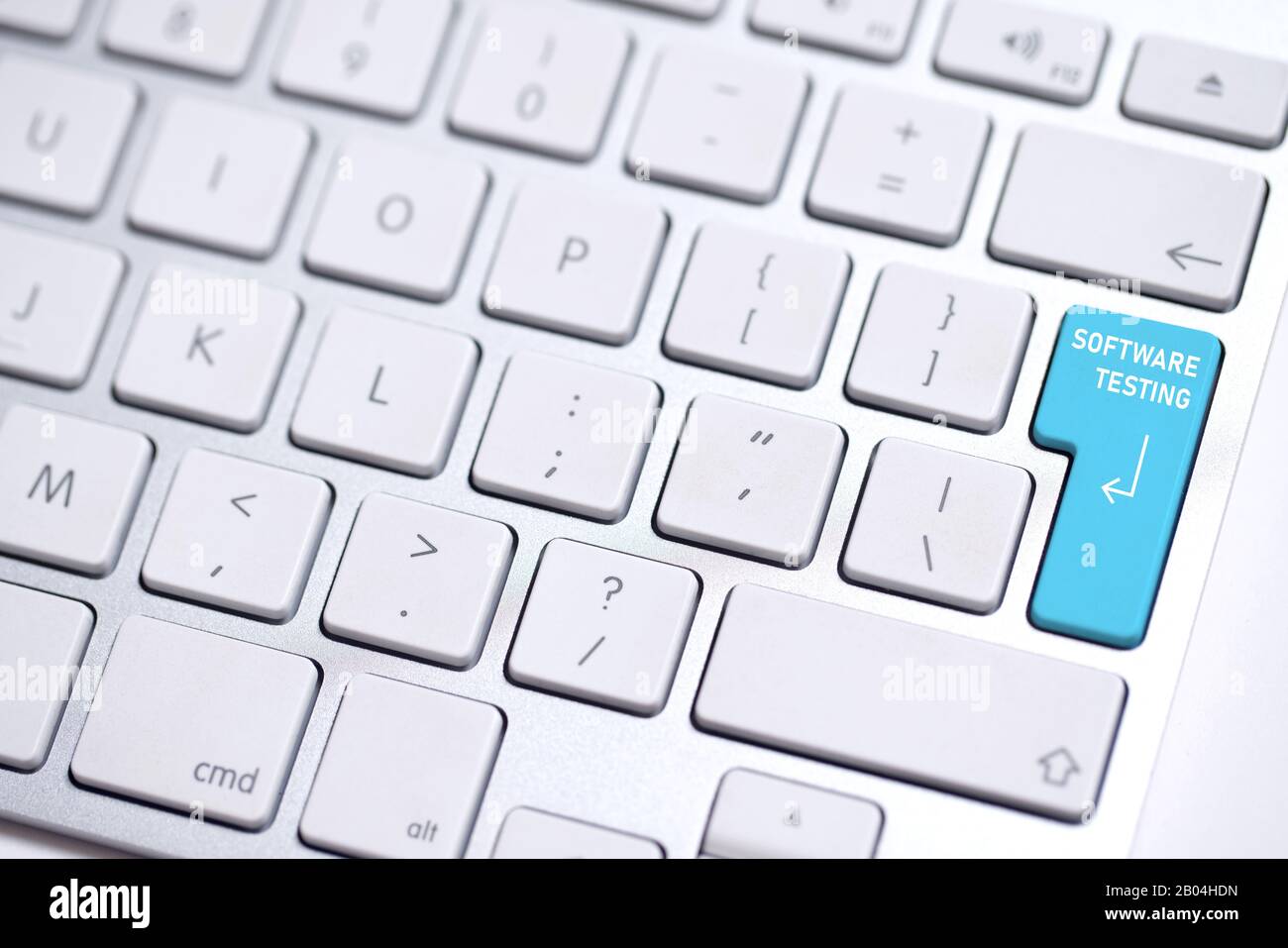 computer keyboard with highlighted enter-key and the words "software ...