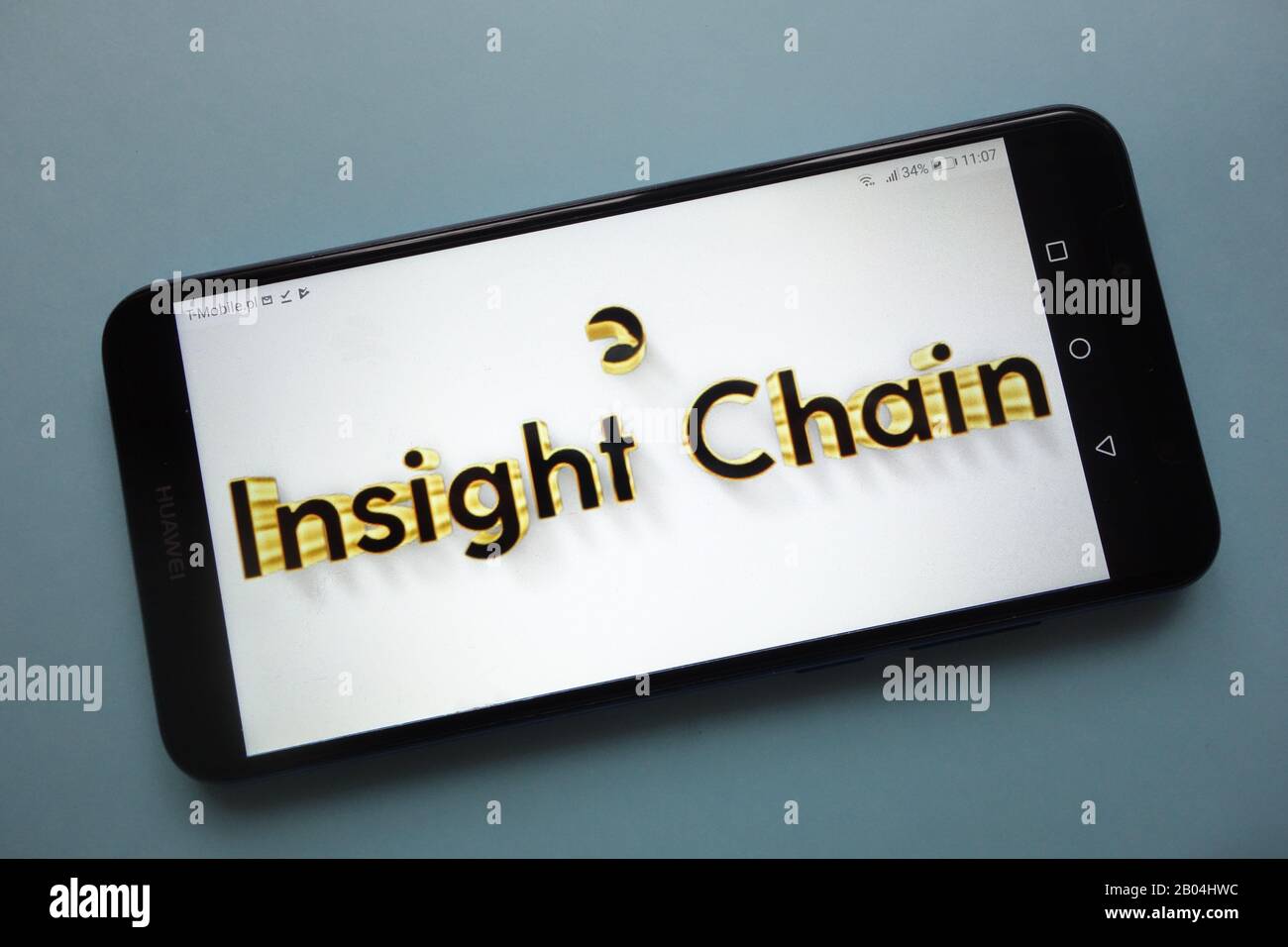 Insight Chain (INB) cryptocurrency logo displayed on smartphone Stock ...