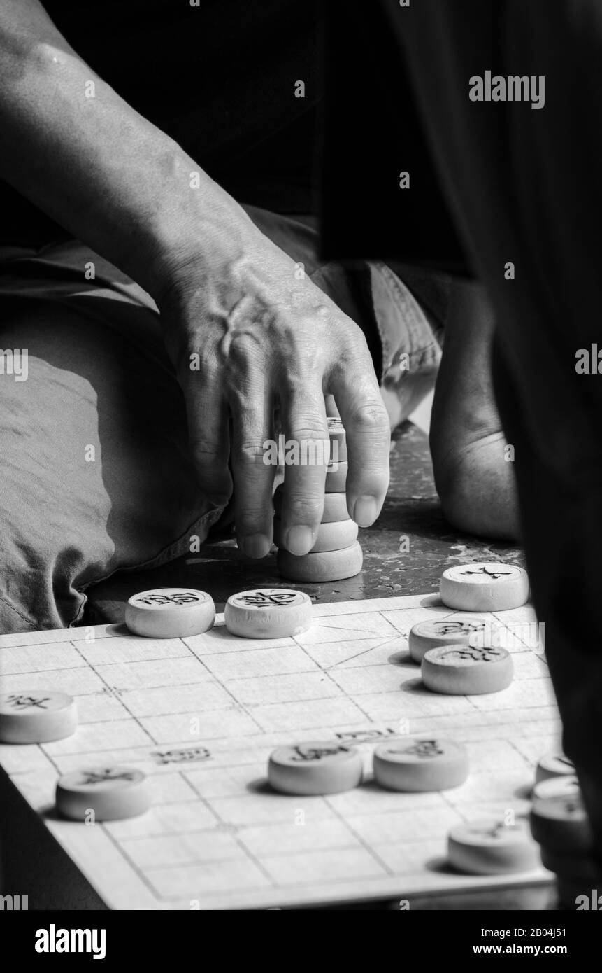 China beijing xiangqi chinese chess Black and White Stock Photos ...