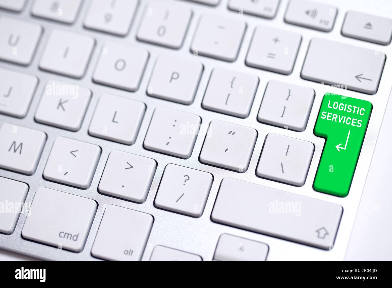 metal keyboard with colored enter key and the word "logistic services ...