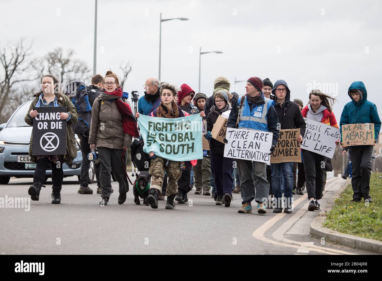 Extinction Rebellion on 18th February 2020 Marching to the Schlumberger ...