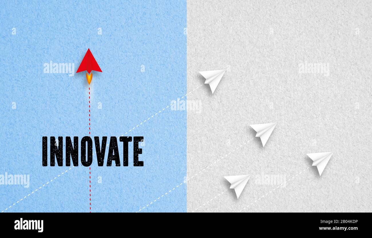 little airplanes and a red one symbolizing a different approach on ...