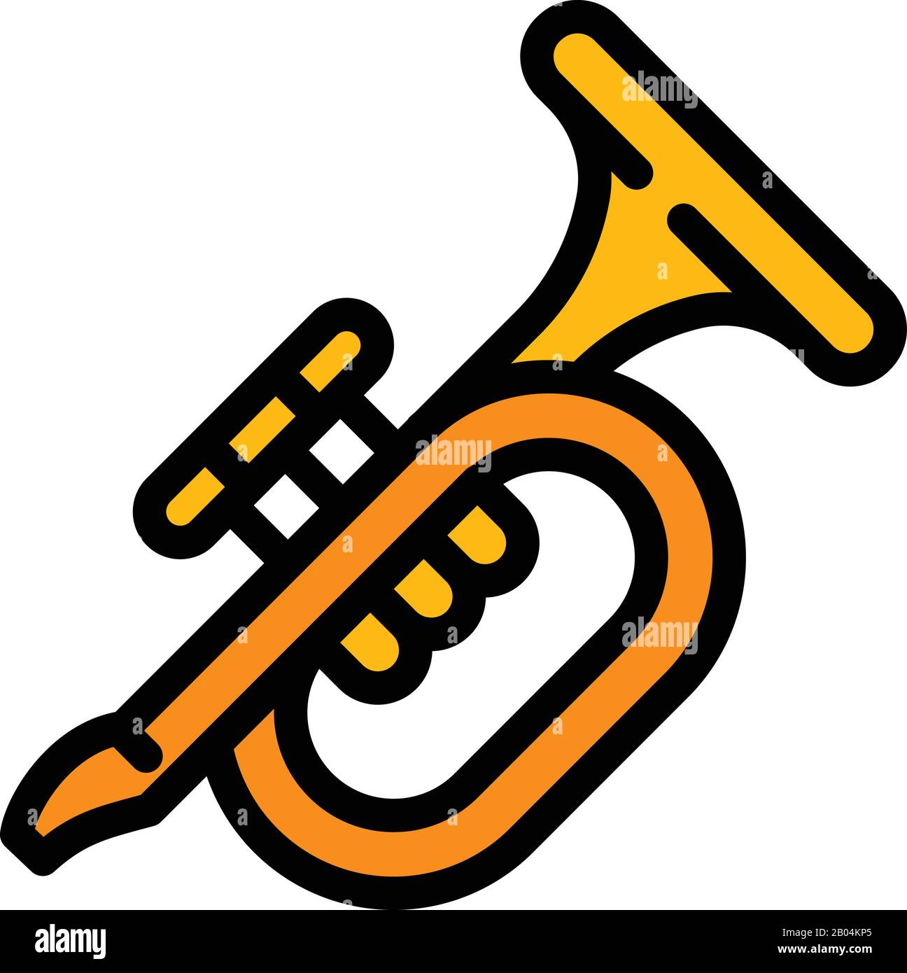 Gold trumpet icon. Outline gold trumpet vector icon for web design ...
