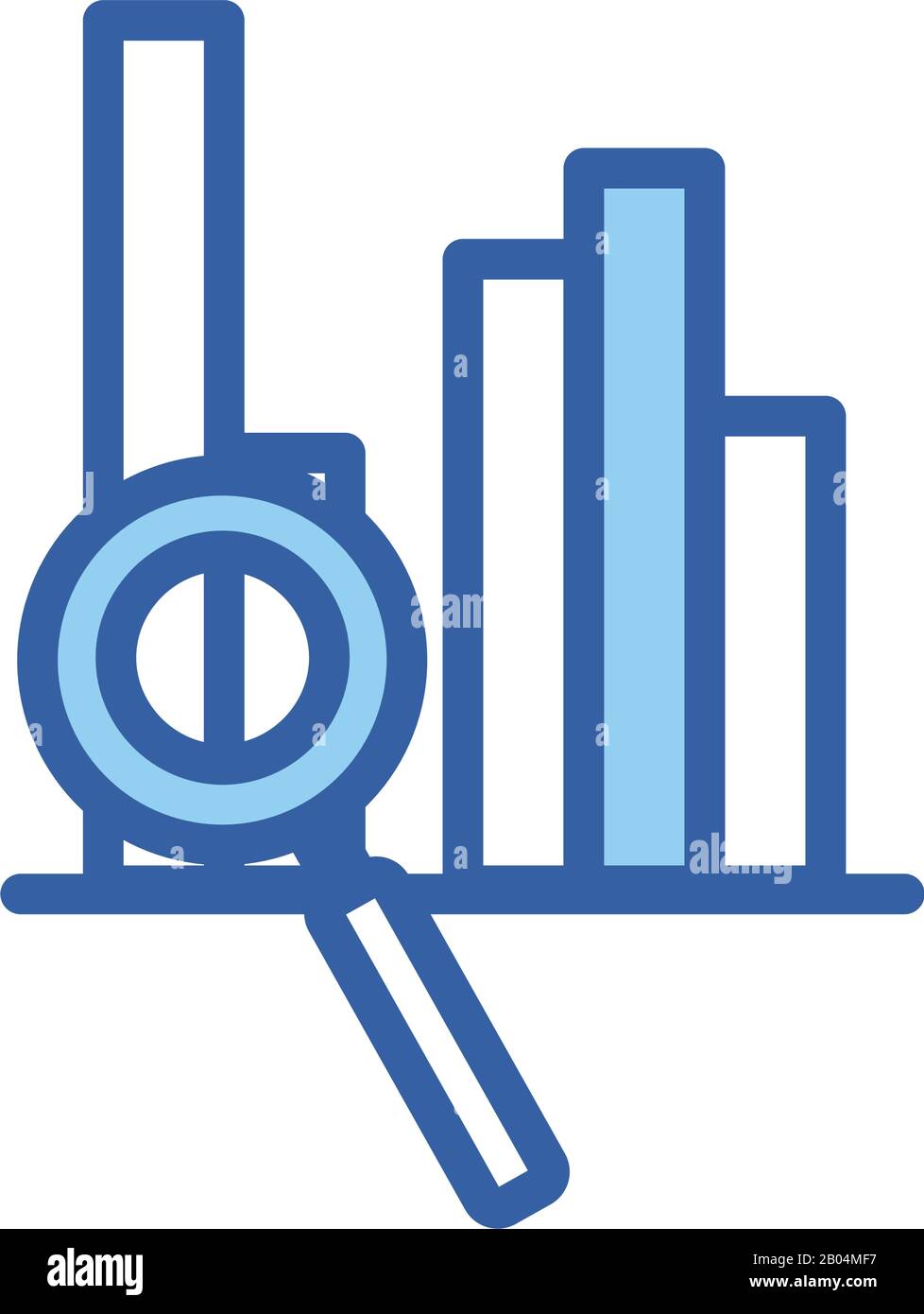 Isolated workflow bars and lupe line and fill style icon vector design Stock Vector Image & Art ...