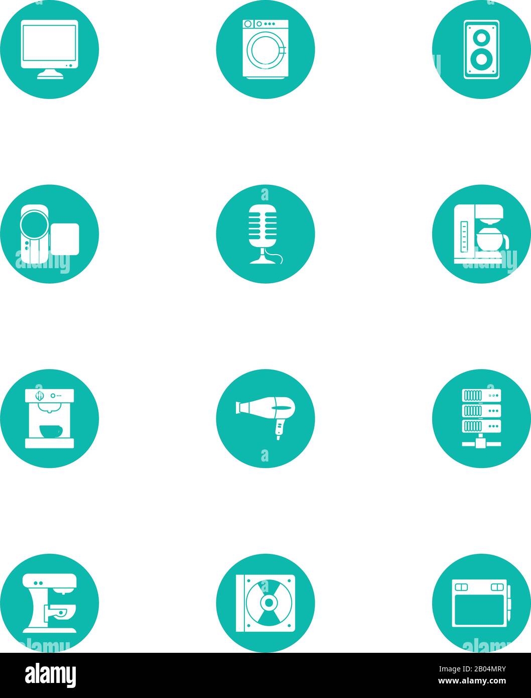 Block style icon set design, Technology appliance house home electronic ...