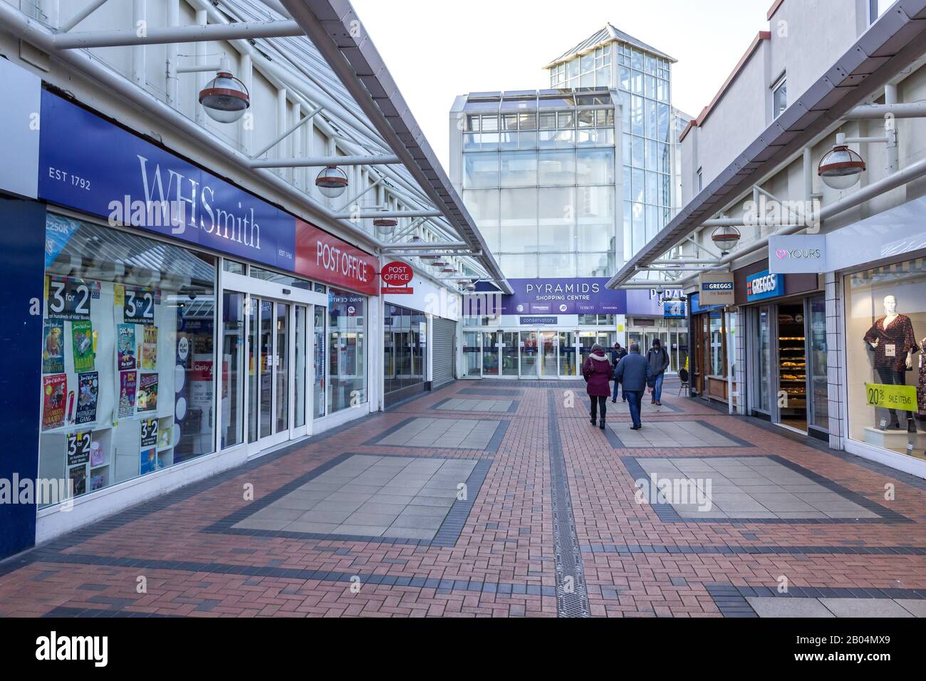 Shops in Pyramids shopping centre complex, Birkenhead Stock Photo - Alamy