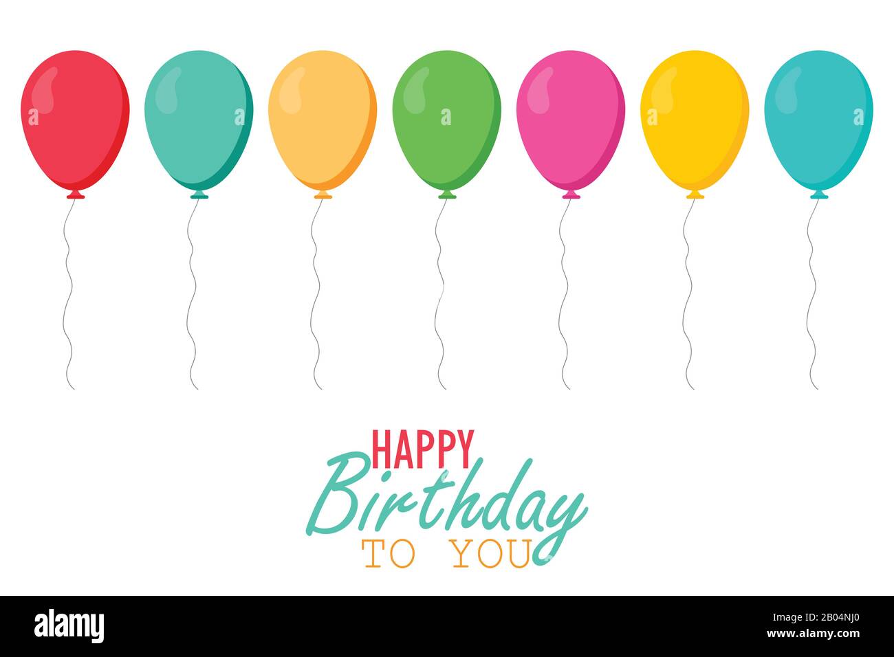 Birthday balloons vector illustration. Realistic colorful balloons ...