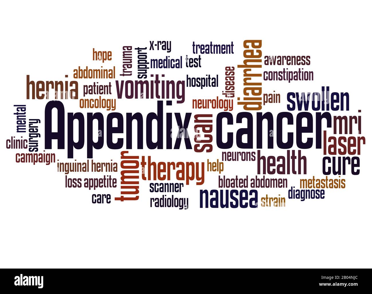 Appendix cancer word cloud concept on white background Stock Photo - Alamy