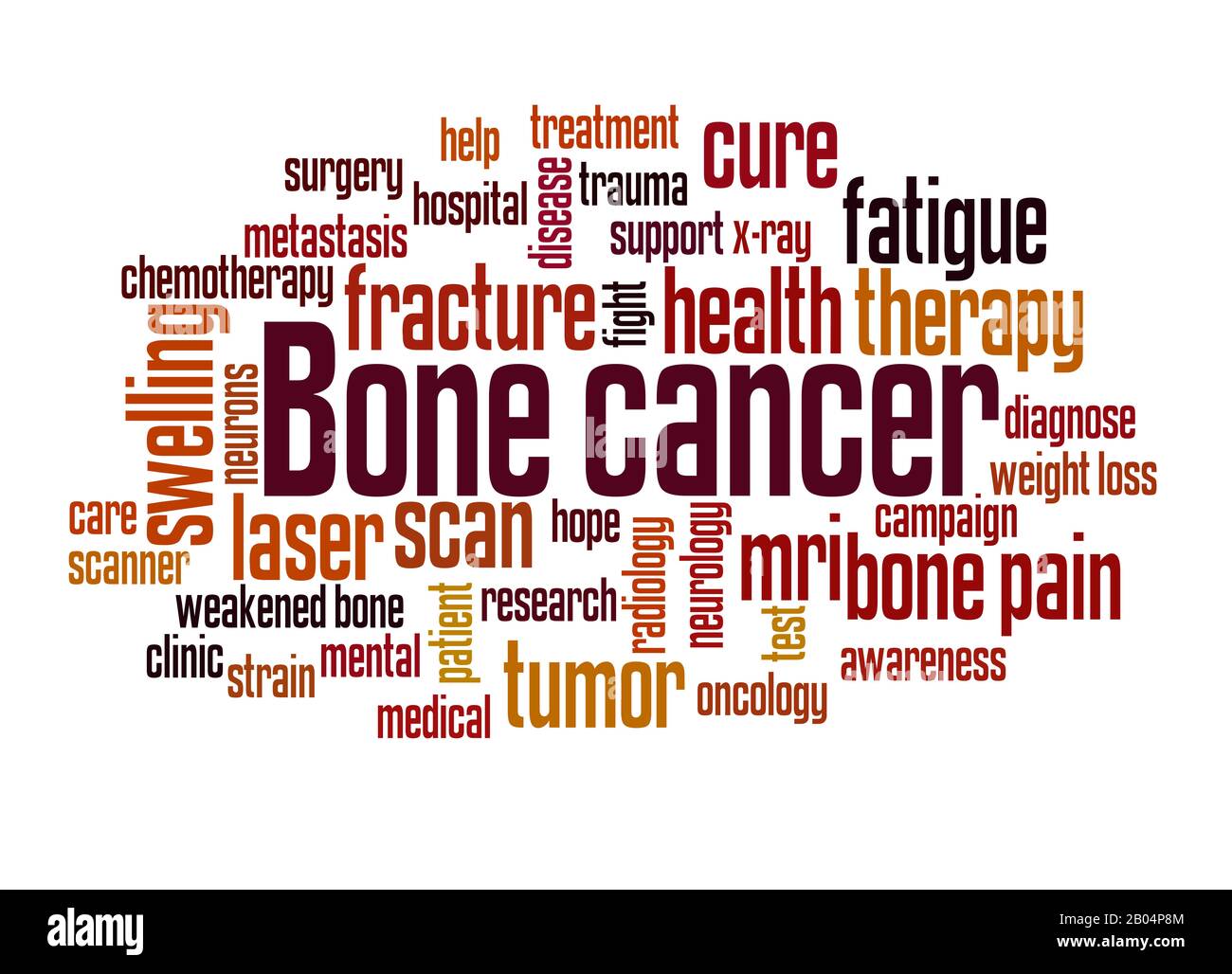 Bone cancer word cloud concept on white background Stock Photo - Alamy
