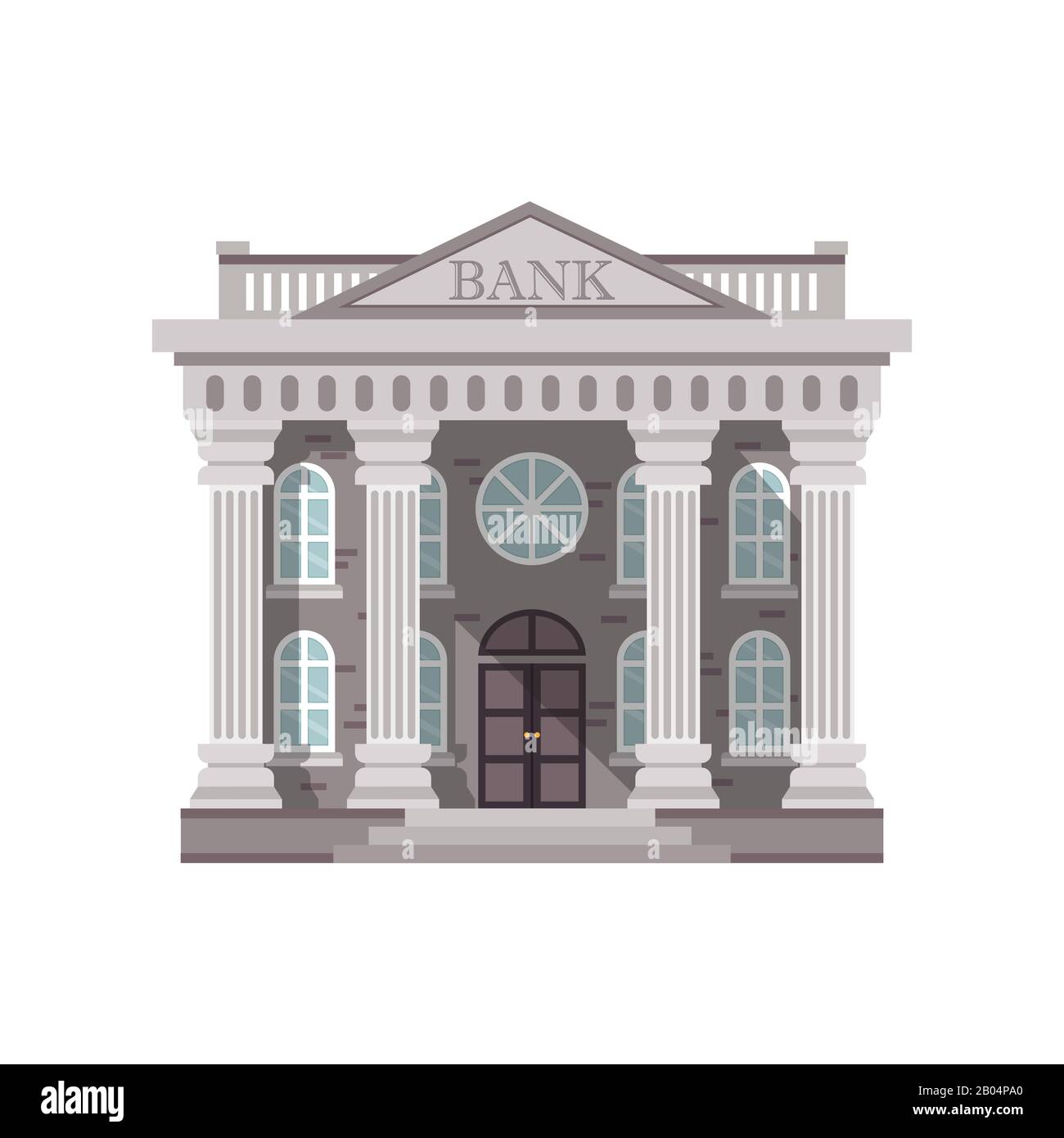 Bank vector illustration isolated on white background. Flat design ...