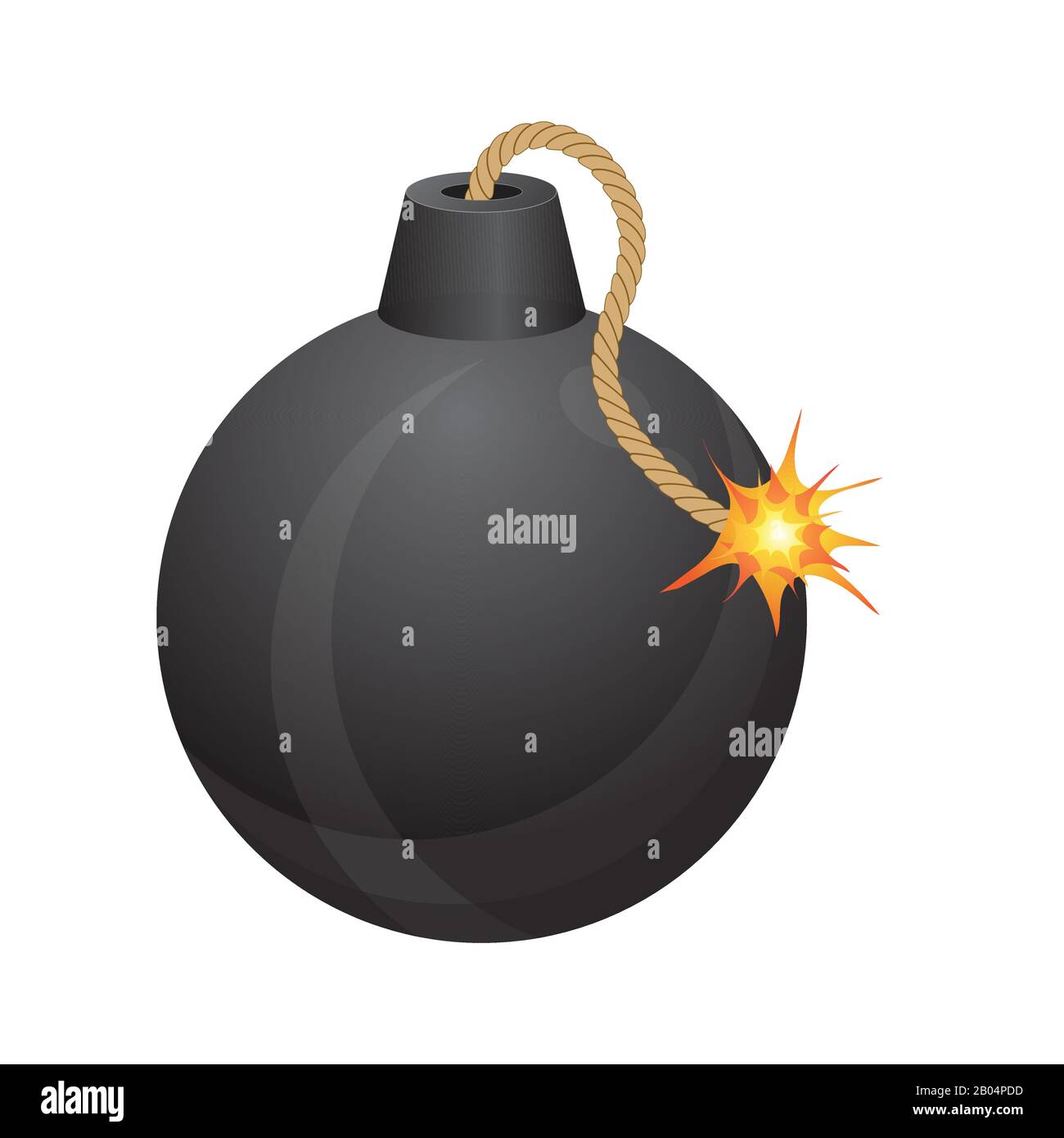 Bomb with burning fuse vector illustration isolated on white background ...