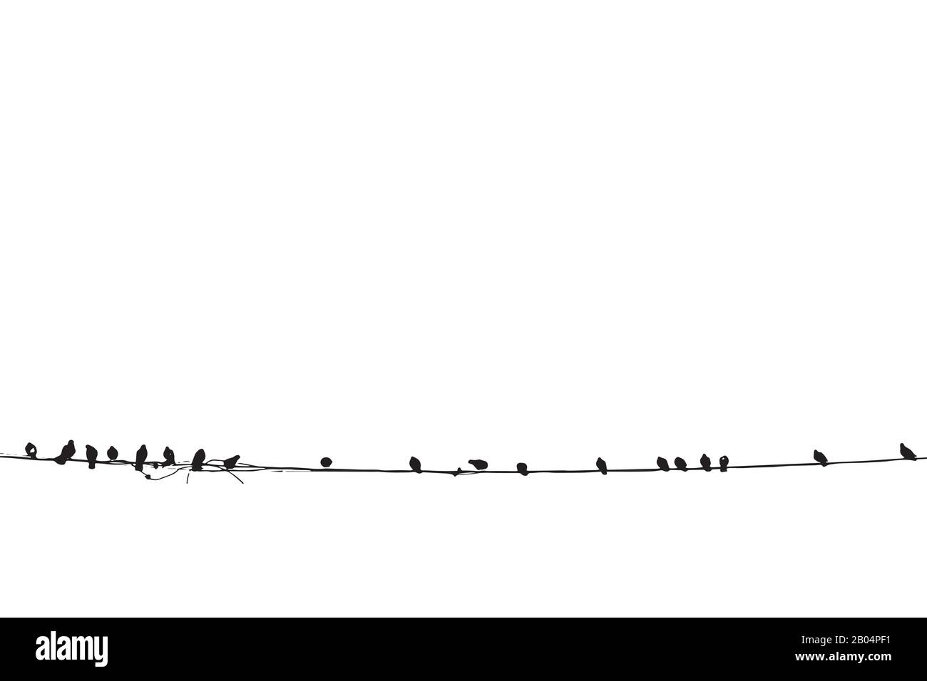Birds on a wire vector illustration on white background Stock Vector ...