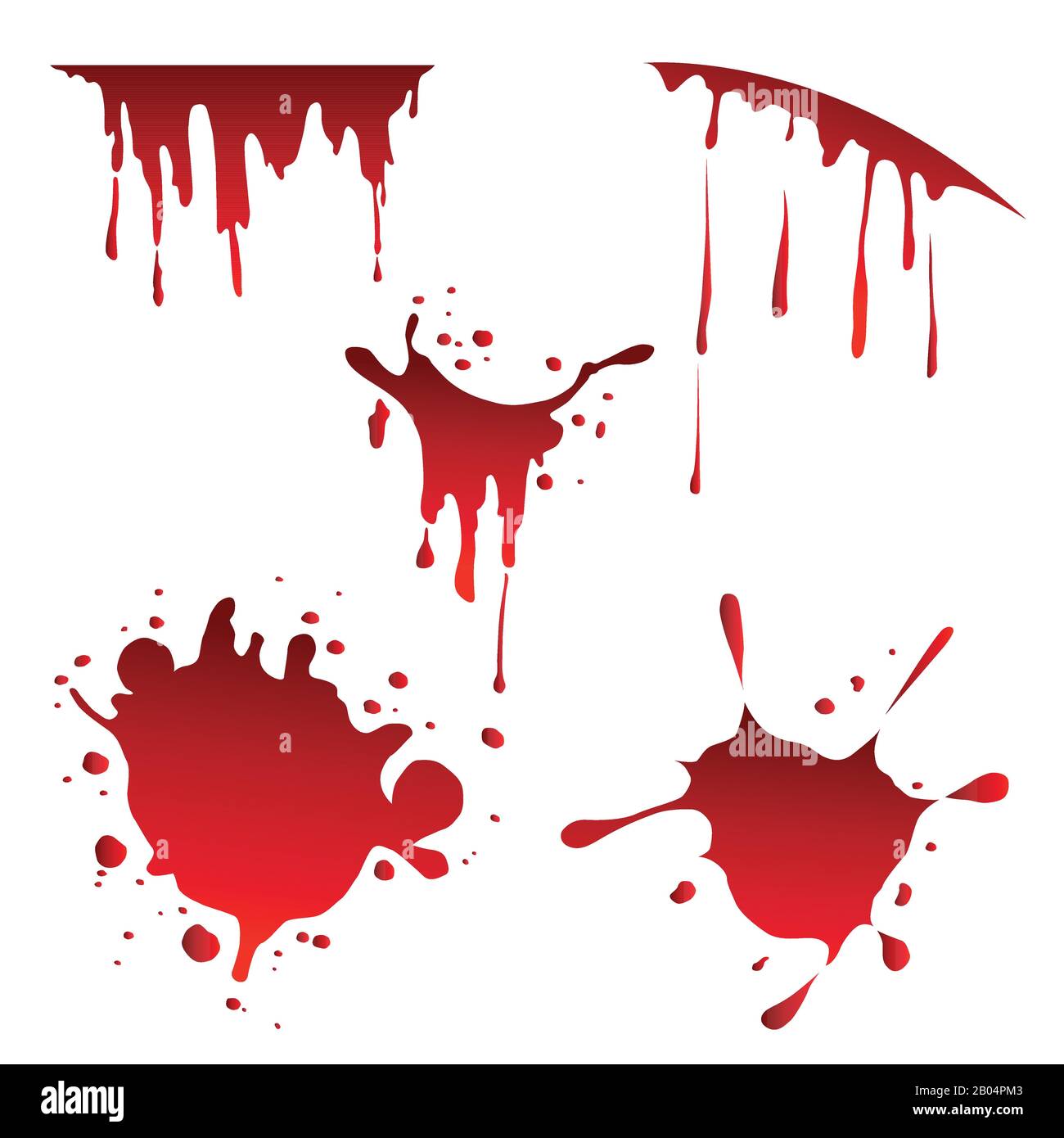 Set of various blood splashes isolated on white background Stock Vector ...