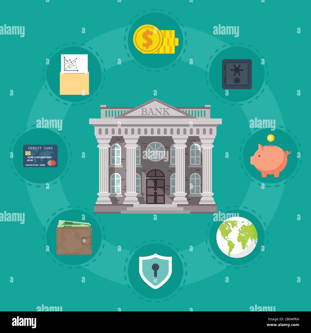 Banking concept. Vector illustration in flat design Stock Vector Image ...