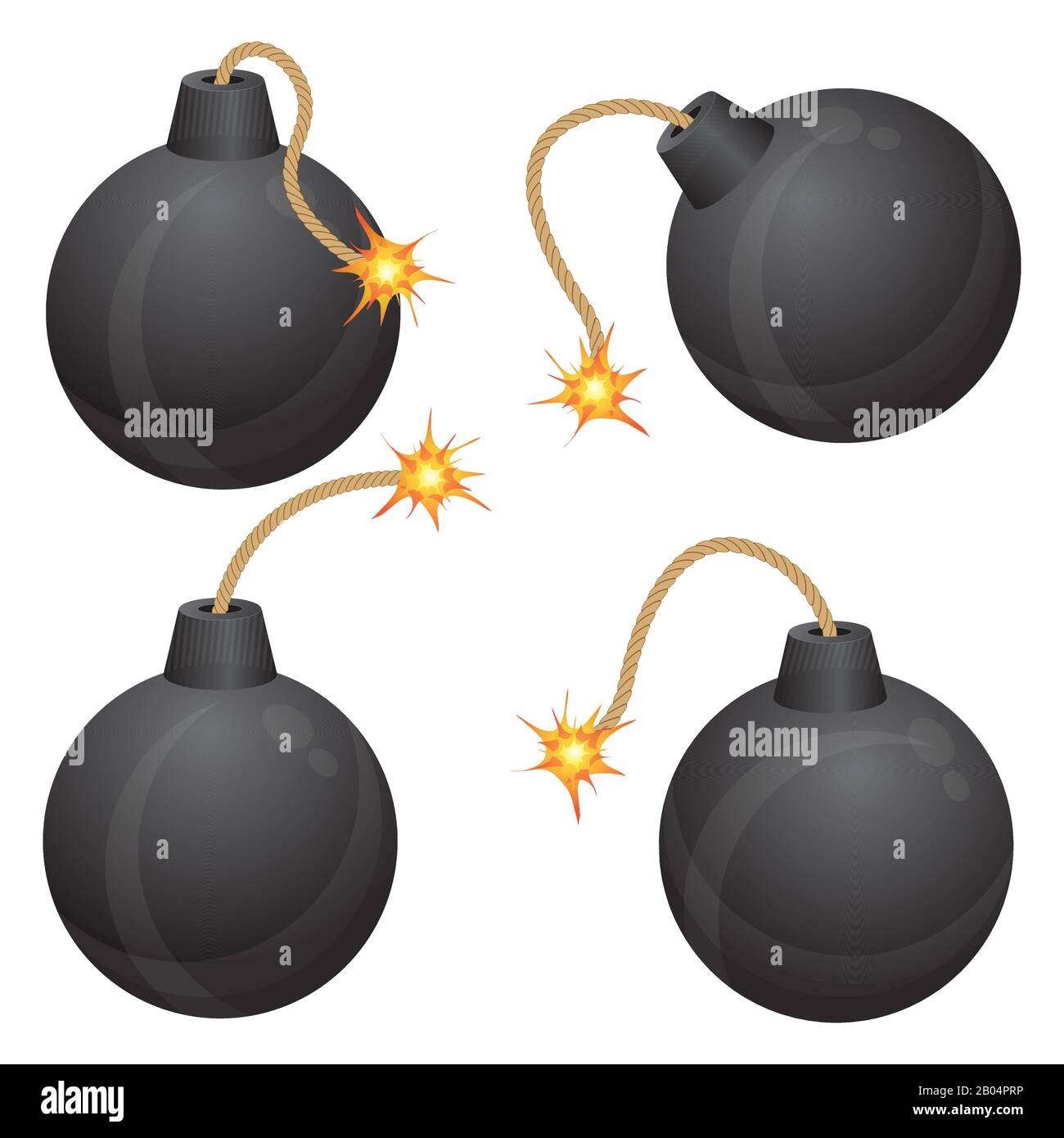 Bomb with burning fuse vector illustration isolated on white background ...