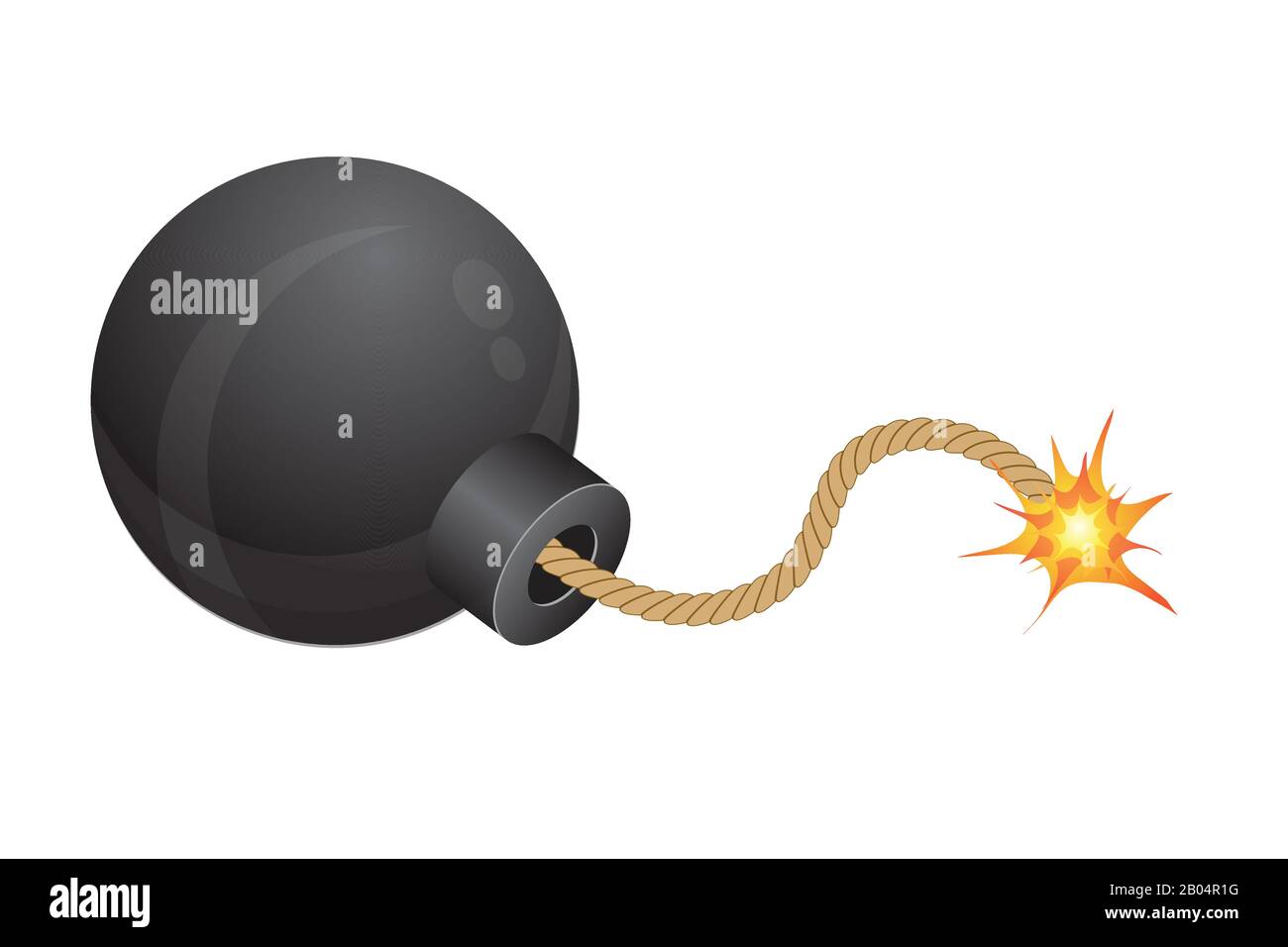 Bomb with burning fuse vector illustration isolated on white background ...