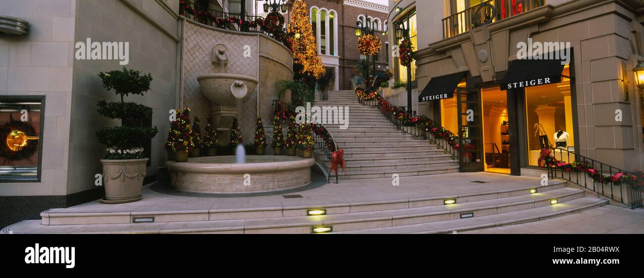 Staircase in front of stores, Beverly Hills, California, USA Stock ...