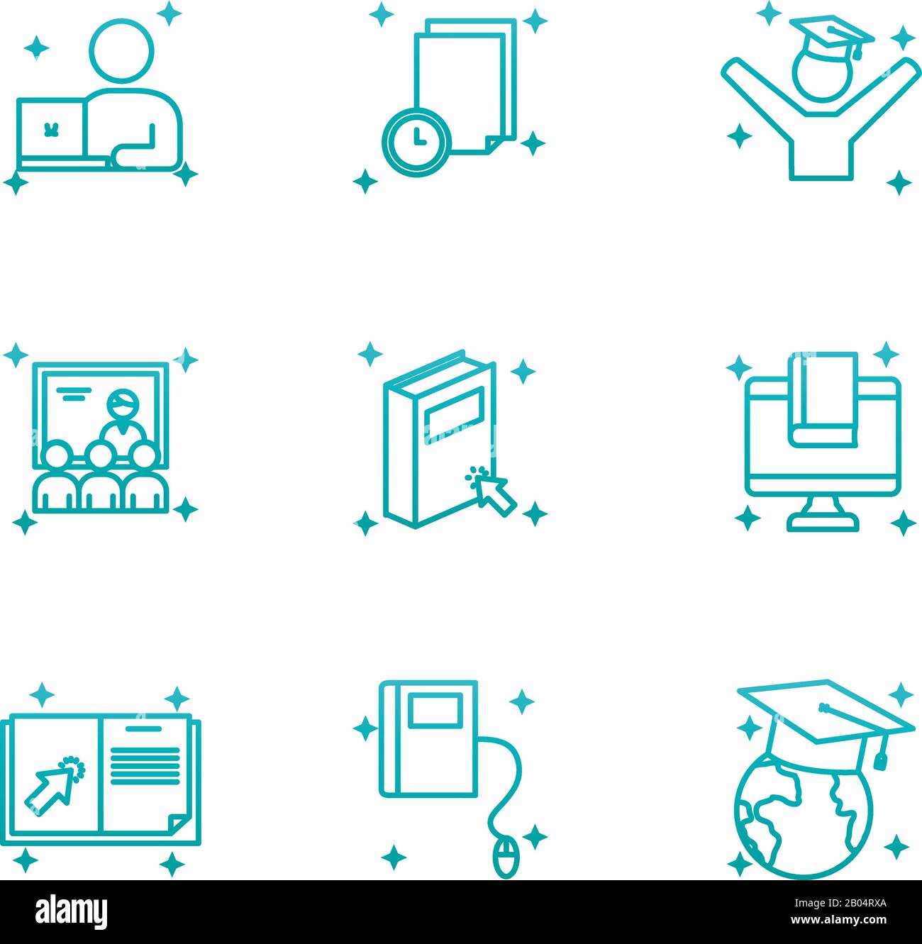gradient style icon set design, Eduaction school university class ...