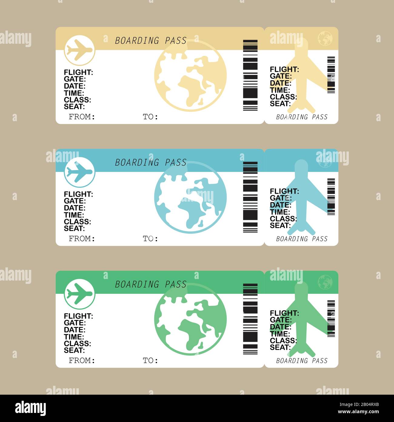 Boarding Pass Ticket Stock Vector Images Alamy