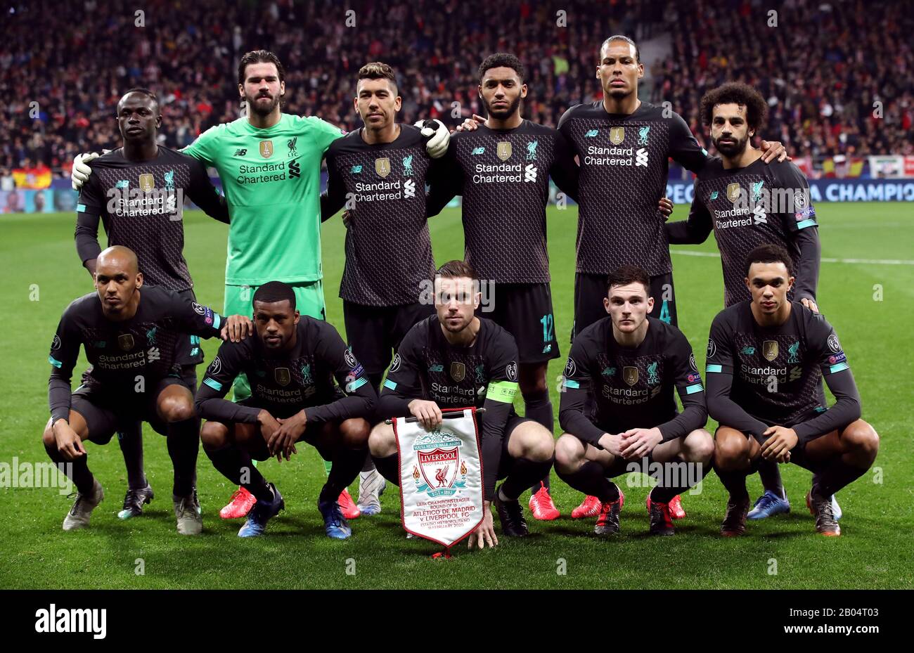 A Liverpool team group photo during the UEFA Champions League round of ...