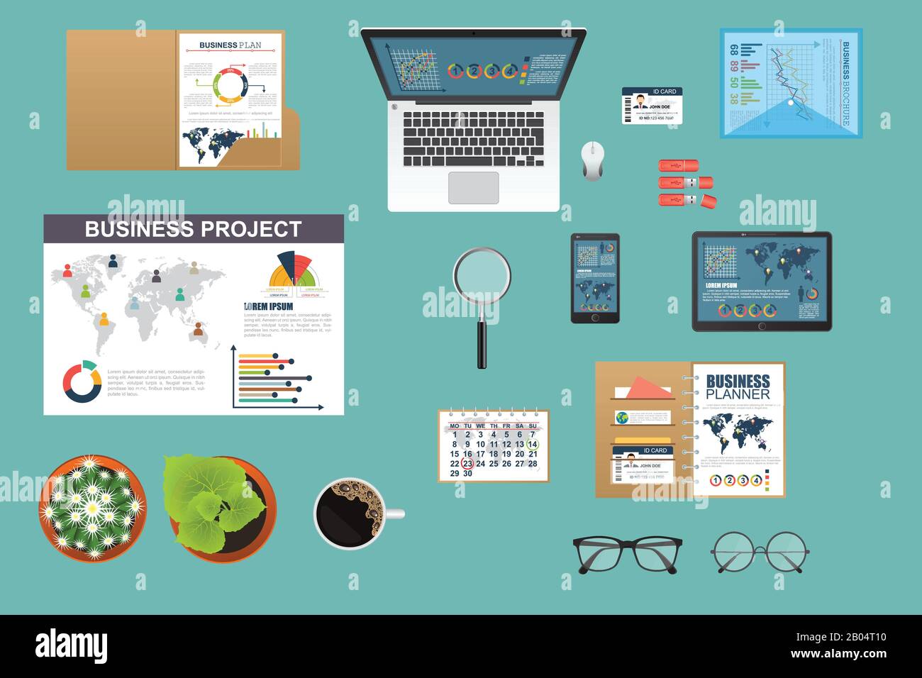 Computer desktop folder coffee Stock Vector Images - Alamy