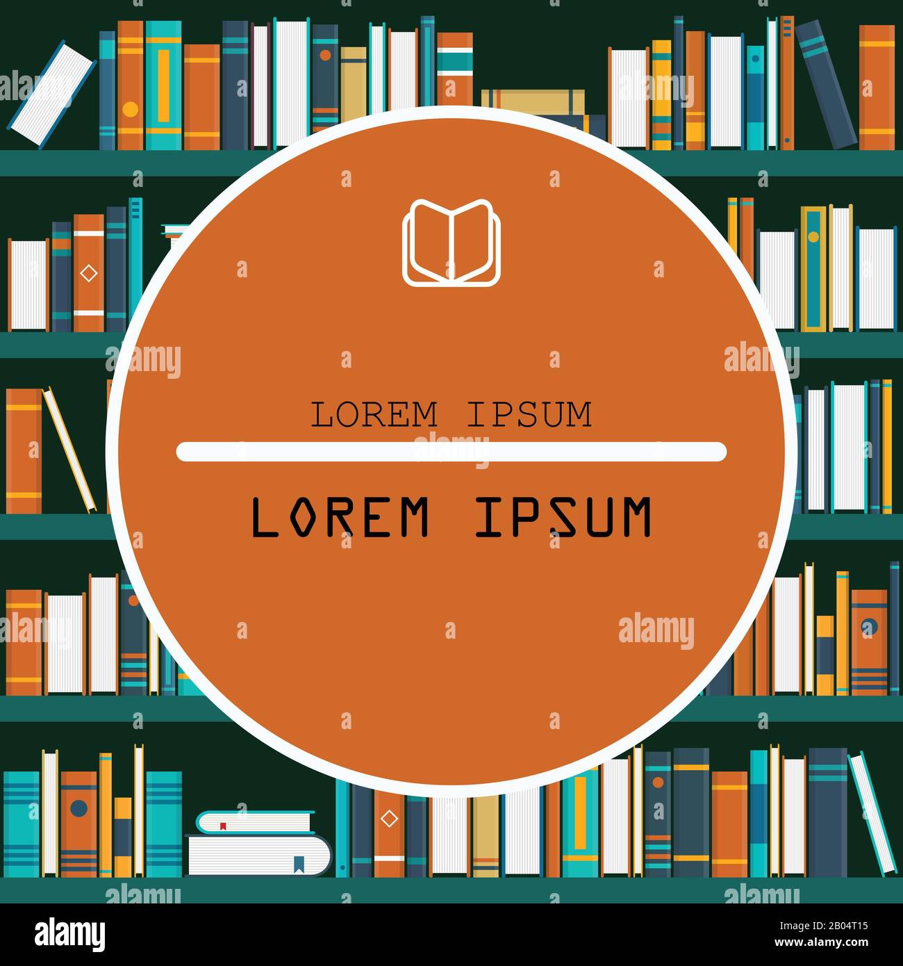 Library interior. Education concept. Vector illustration in flat design ...
