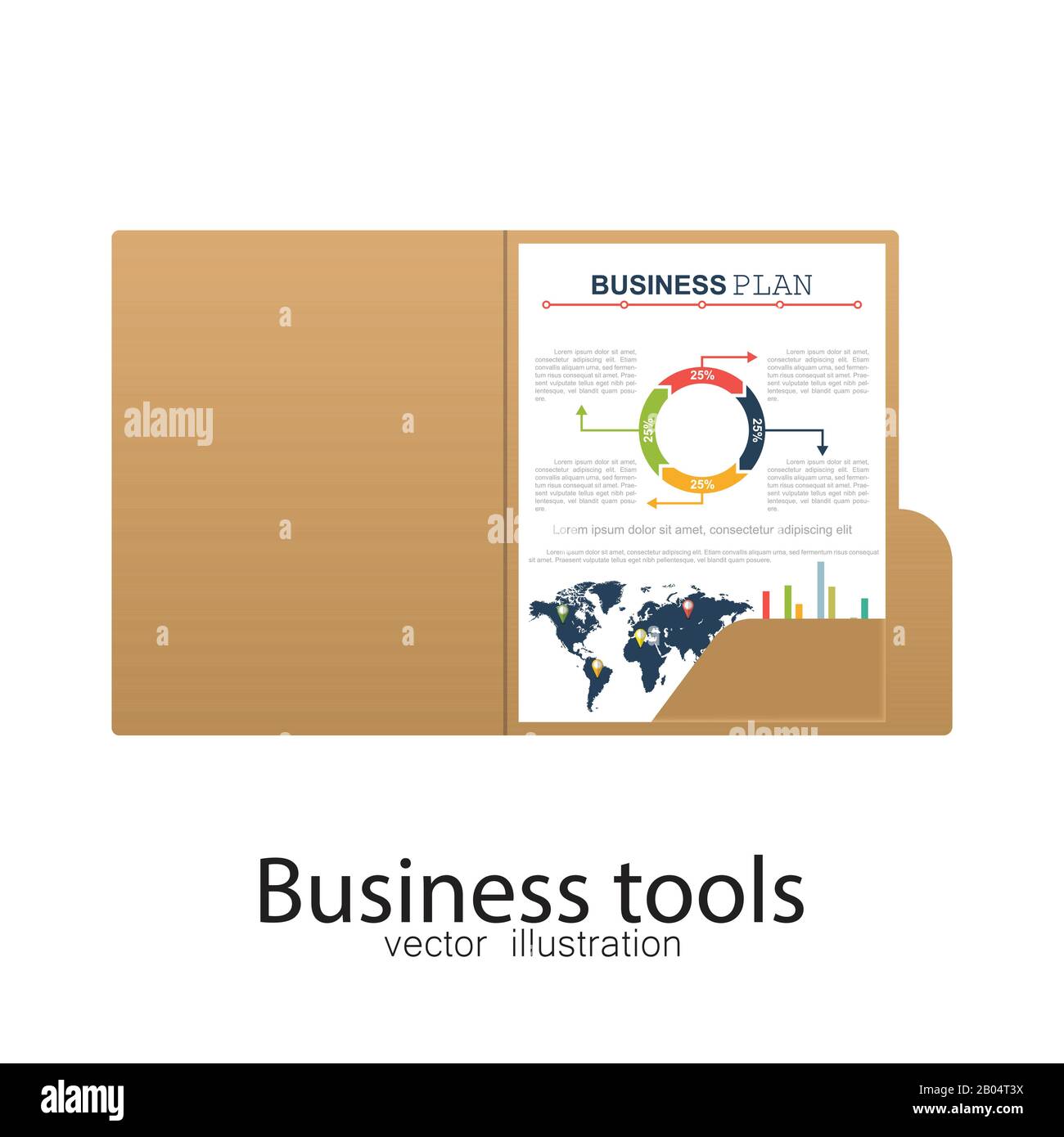 Business documents. Vector illustration in flat design Stock Vector ...