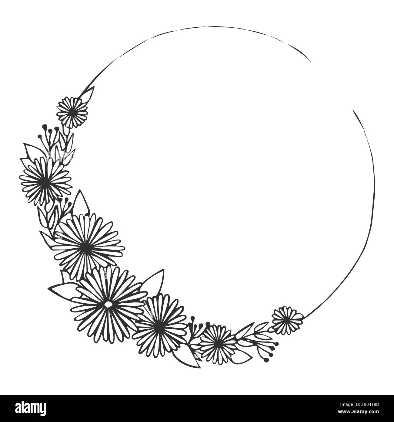 Flower with white circle Stock Vector Images - Alamy