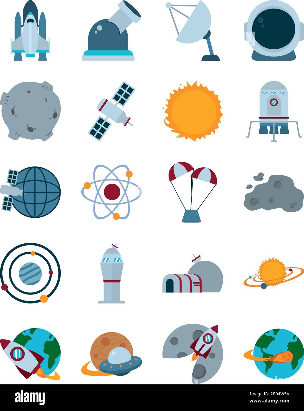 Rocket flat style icon of Space futuristic cosmos outside universe ...