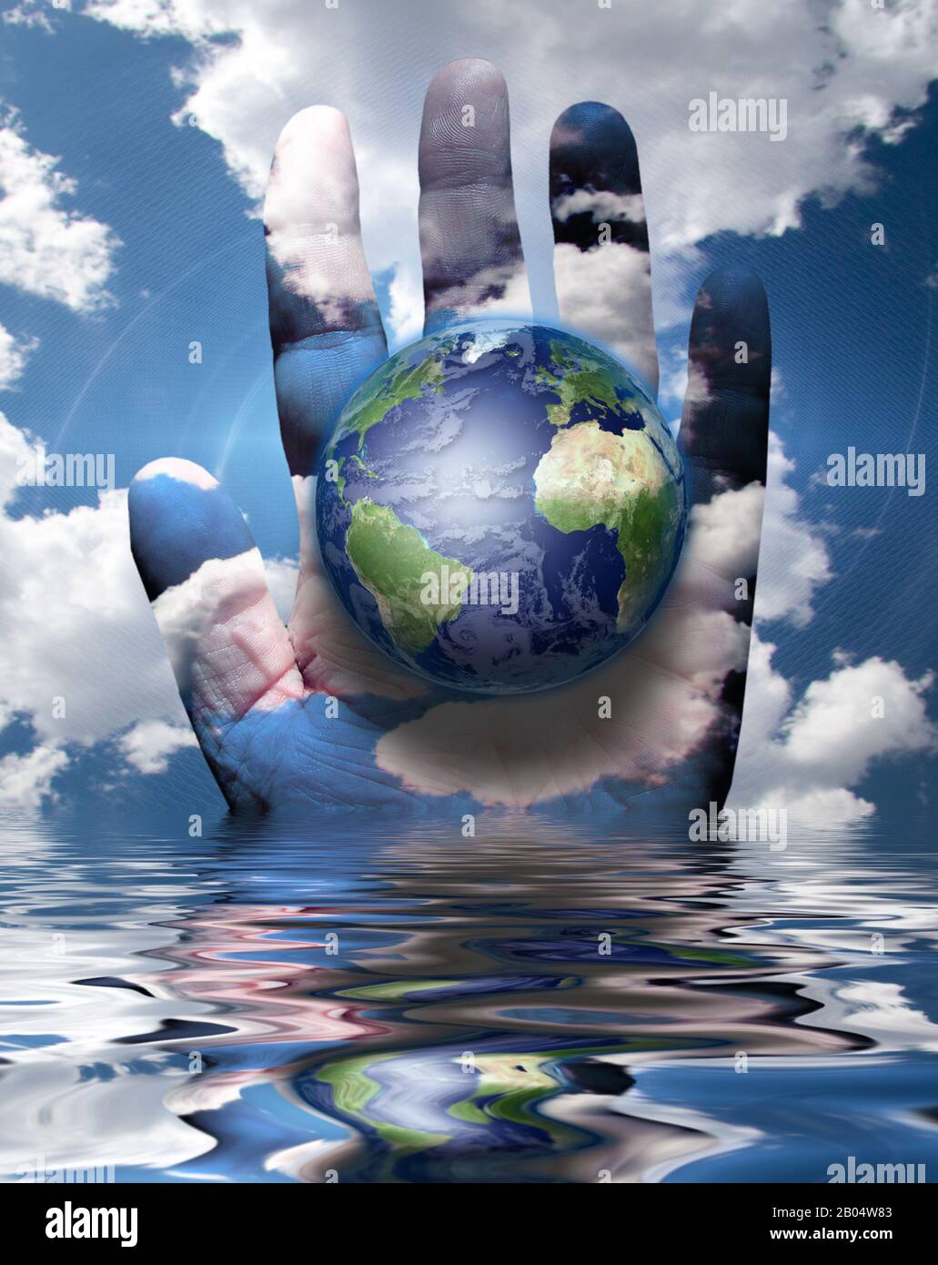 Planet Earth in human hand Stock Photo - Alamy