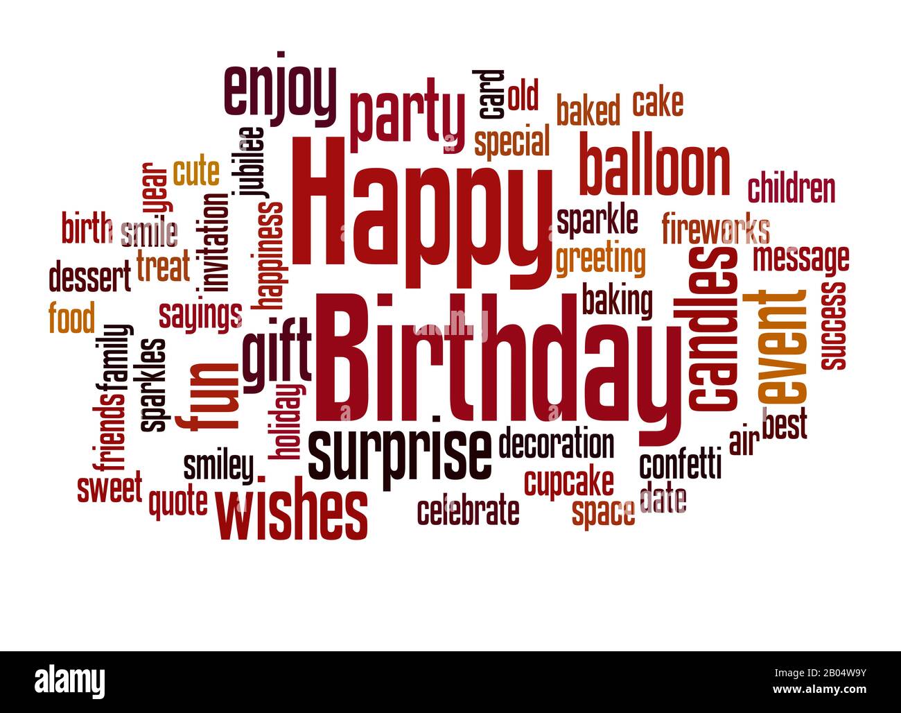 Birthday Word Cloud Happy Birthday Different Languages Stock