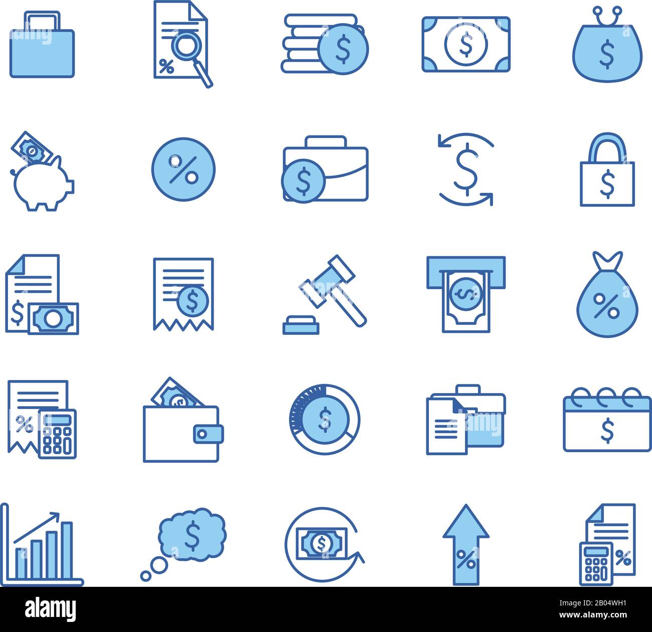 Isolated money line and fill style icon set vector design Stock Vector ...