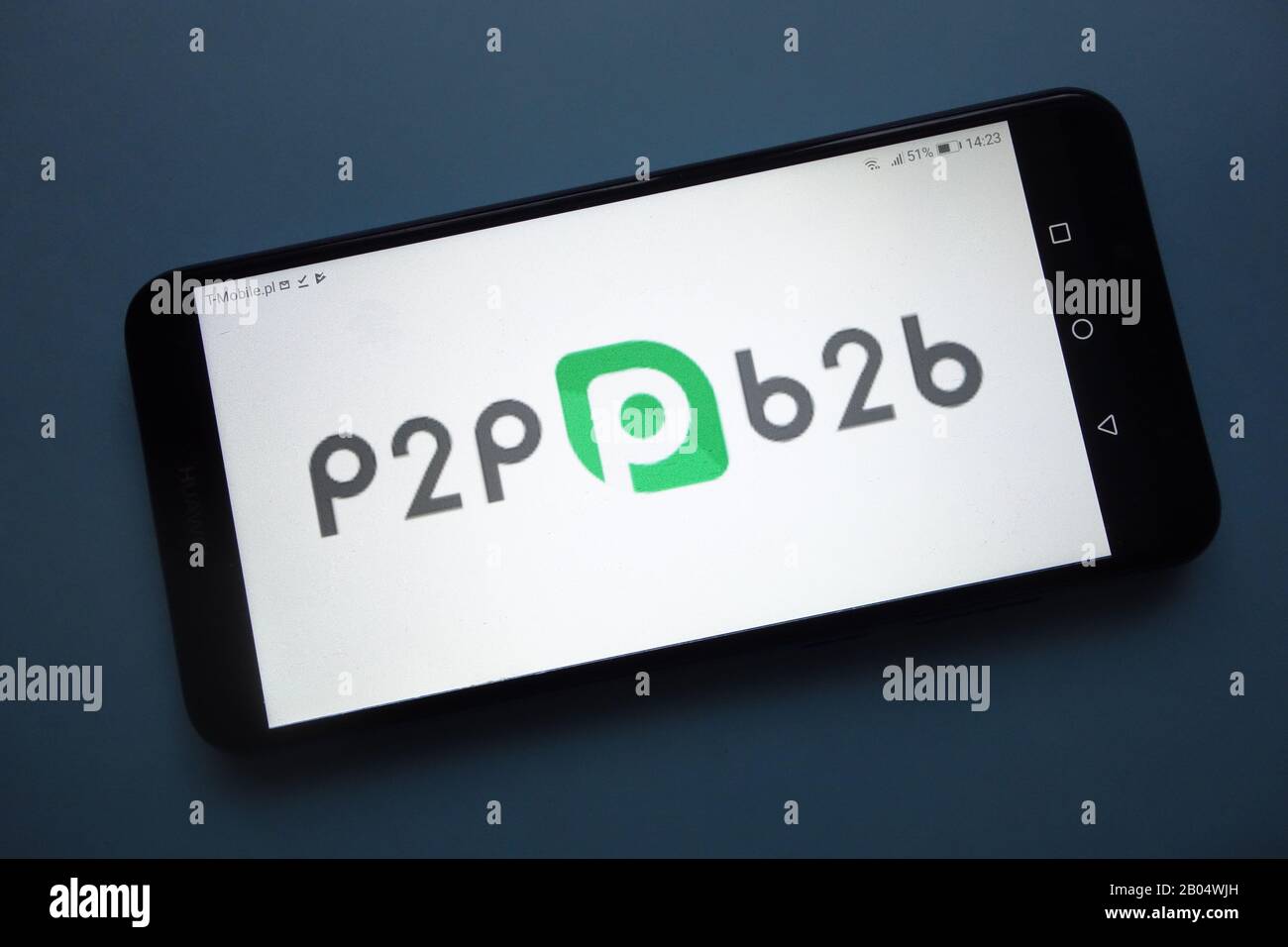 P2pb2b cryptocurrency exchange logo displayed on smartphone Stock Photo ...